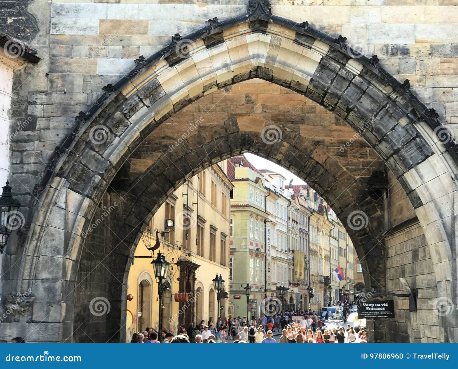 Gate from the Lesser Town Bridge Tower Editorial Image - Image of ...