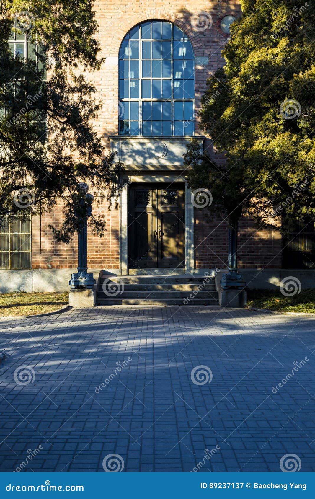 A Gate of Library in Tsinghua University Stock Image - Image of brick ...