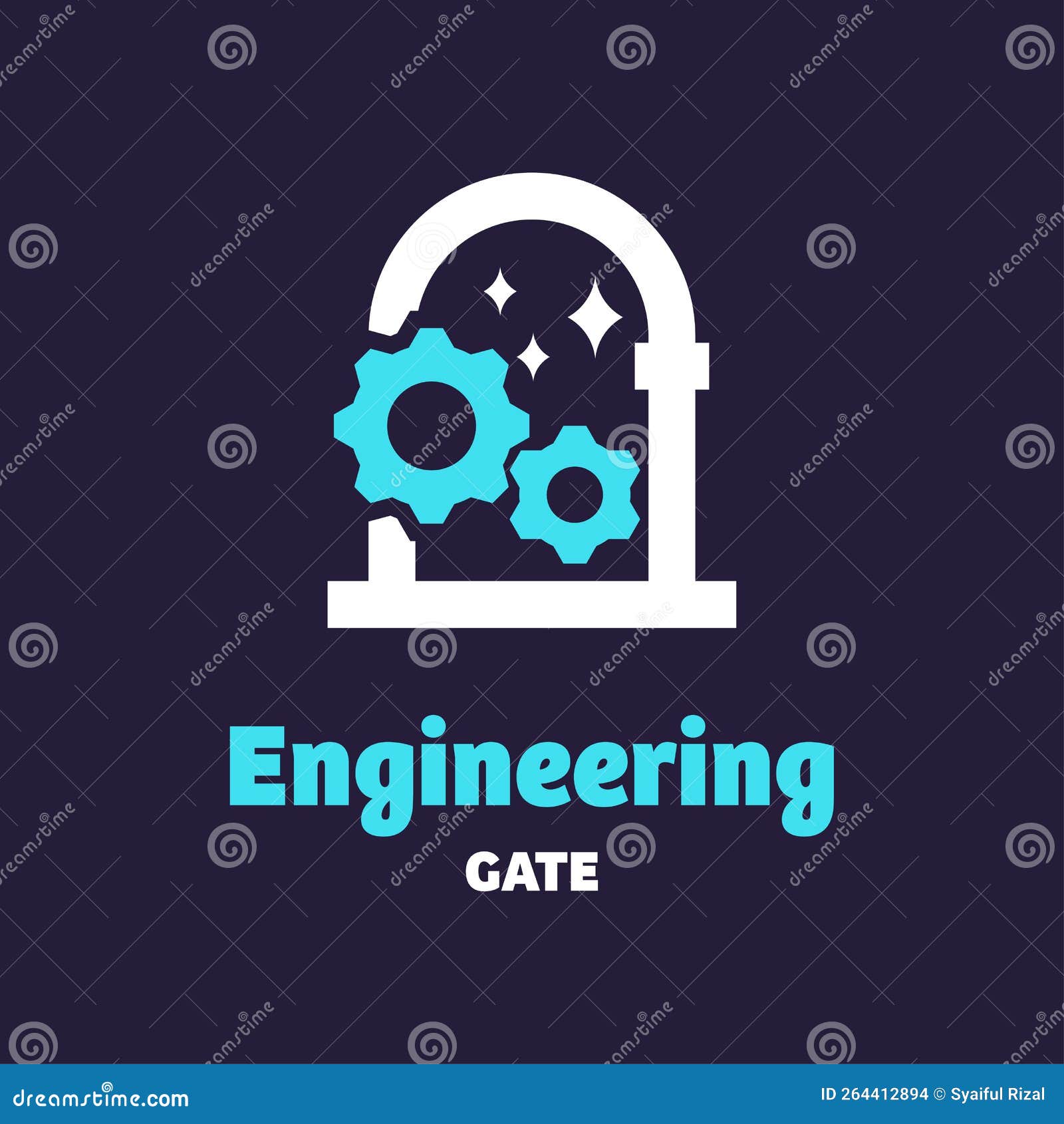 Engineering Gate Logo stock illustration. Illustration of house - 264412894