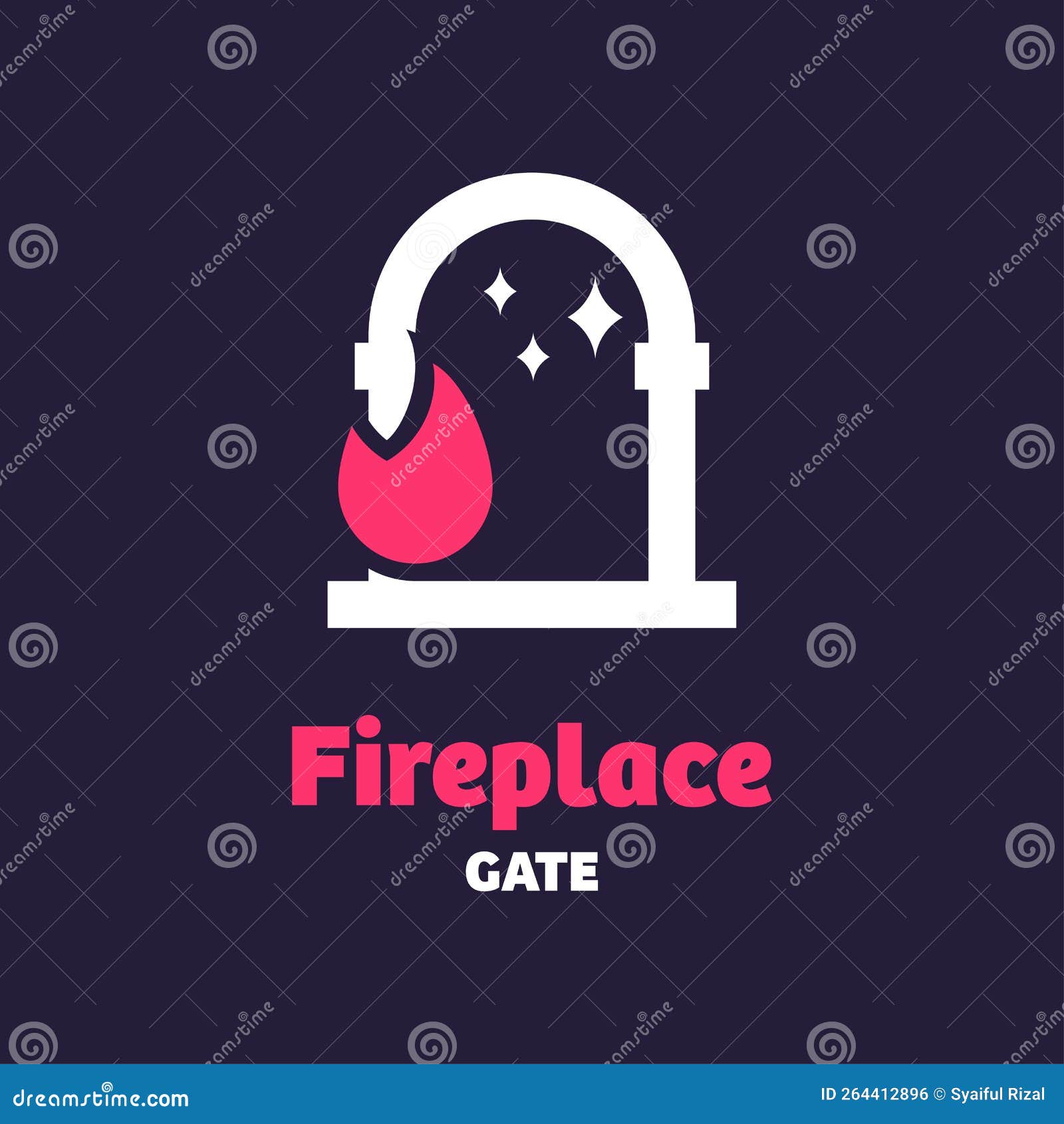 Fire Gate Logo stock illustration. Illustration of fire - 264412896