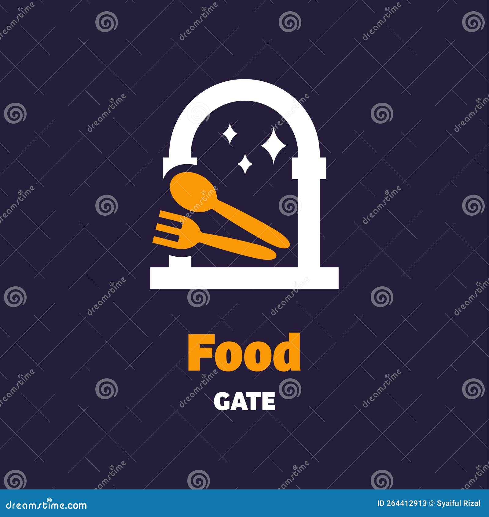 Food Gate Logo stock illustration. Illustration of architecture - 264412913