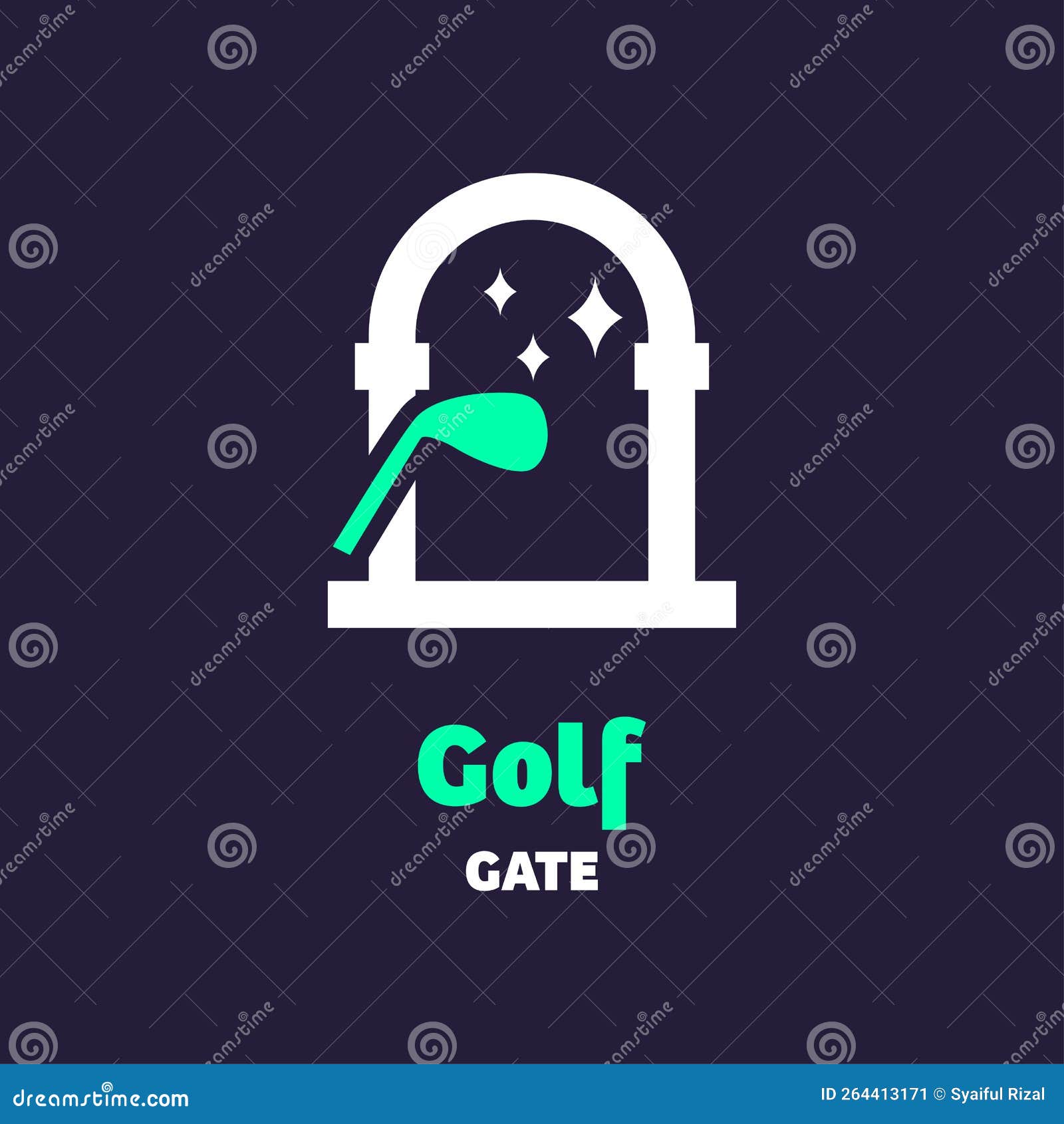 Golf Gate Logo stock illustration. Illustration of gate - 264413171