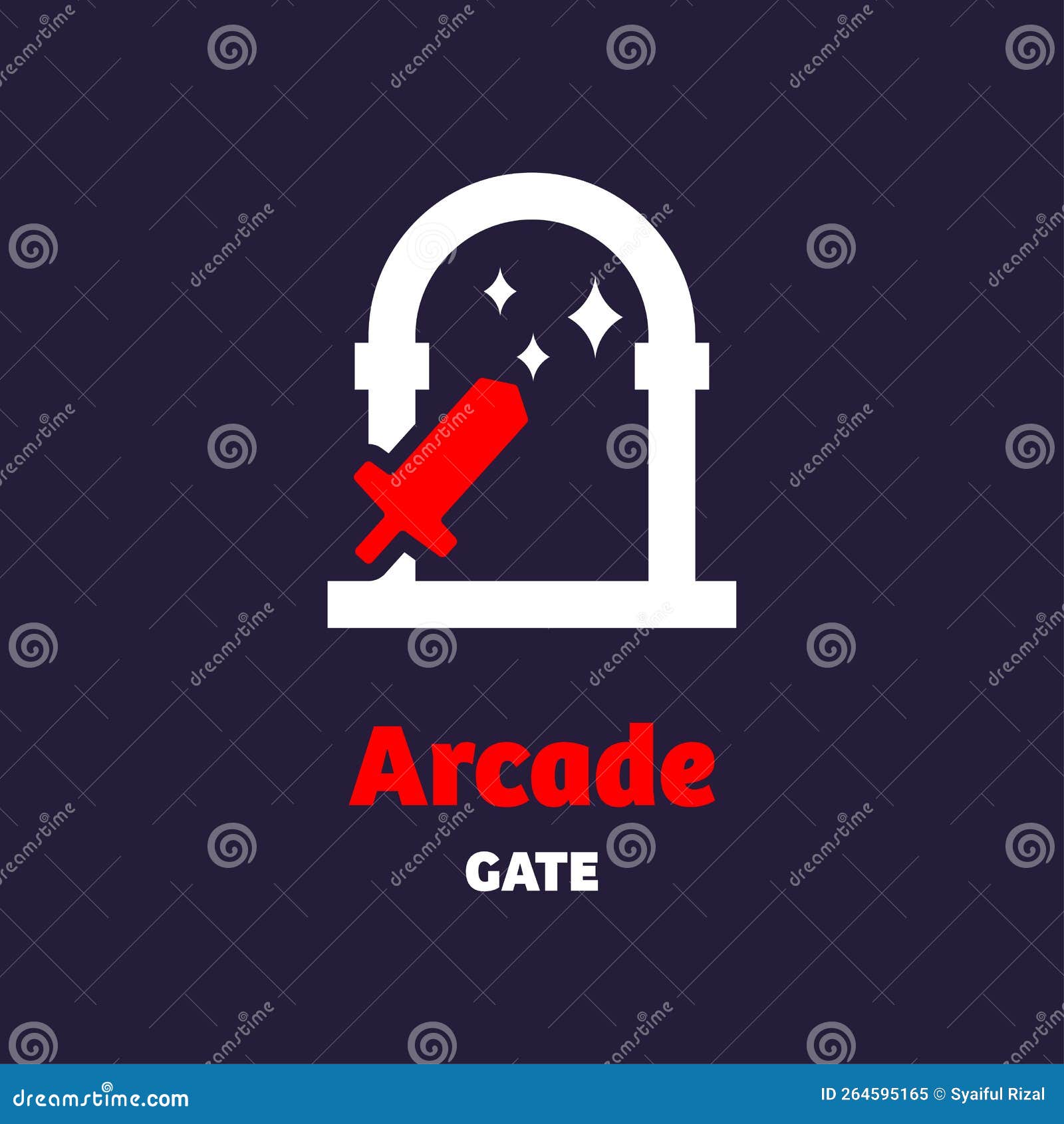 Gate Logo Arcade stock illustration. Illustration of knight - 264595165