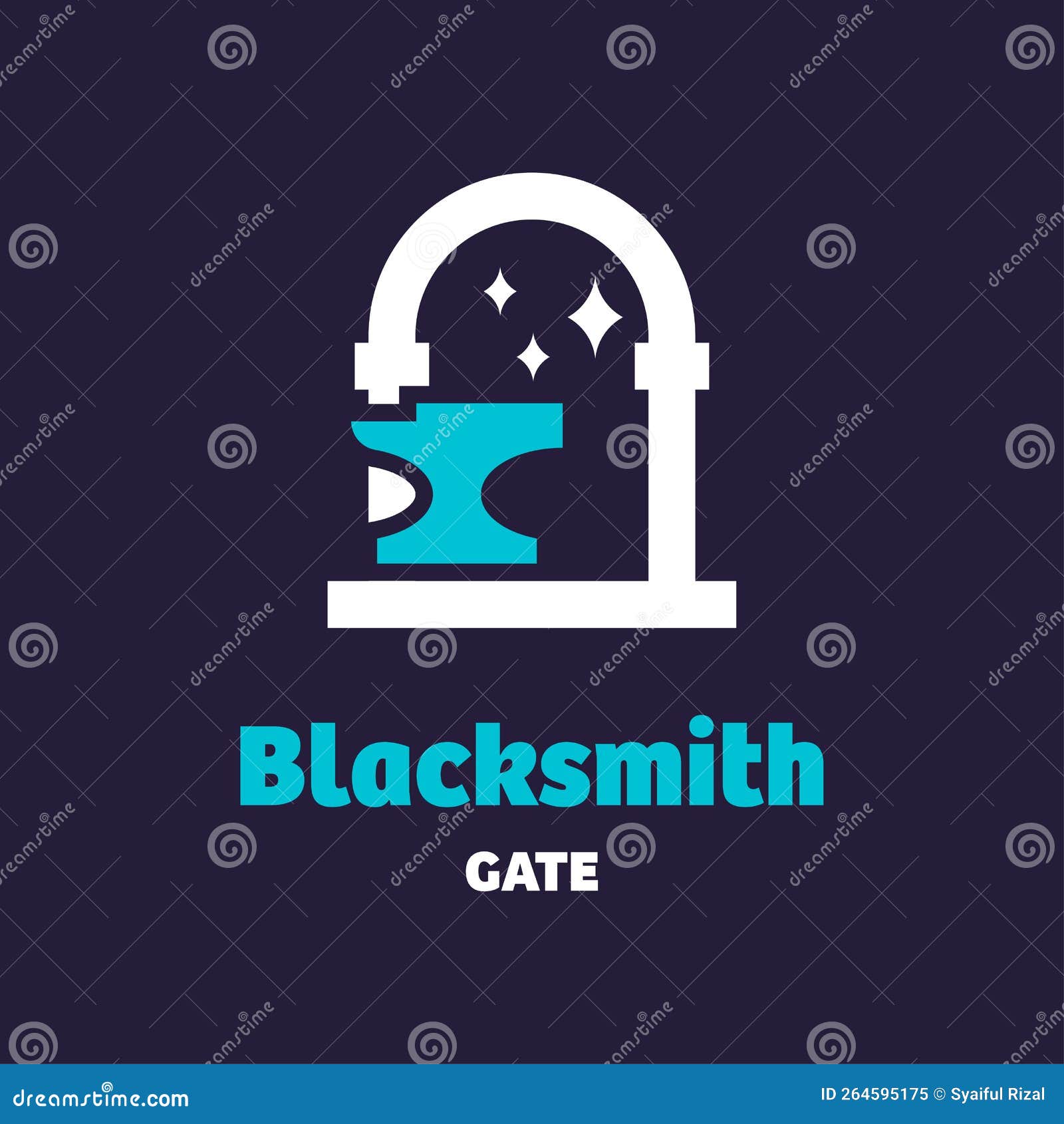 Gate Logo Blacksmith stock illustration. Illustration of arch - 264595175