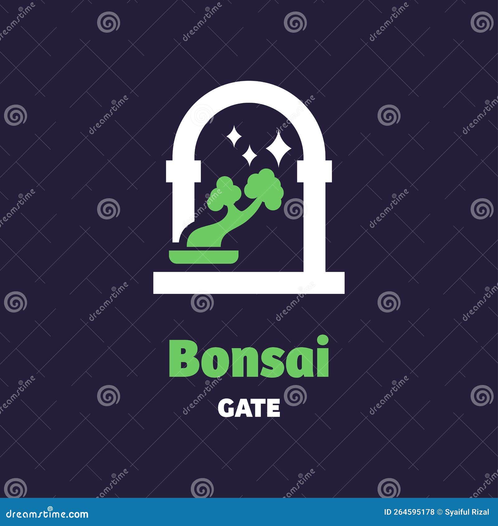 Gate Logo Bonsai stock vector. Illustration of foliage - 264595178