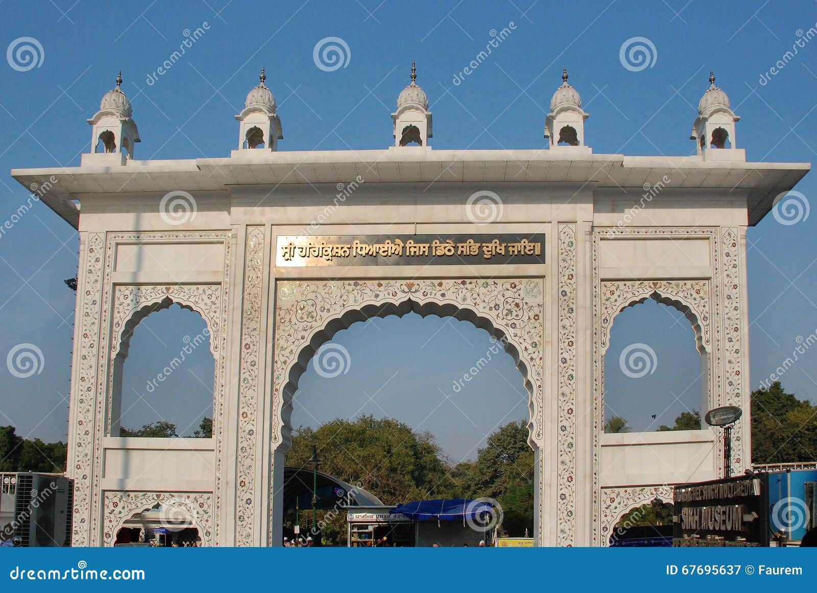 Gate of the Main Gurudwara Sikh Temple in India. Stock Image - Image of ...