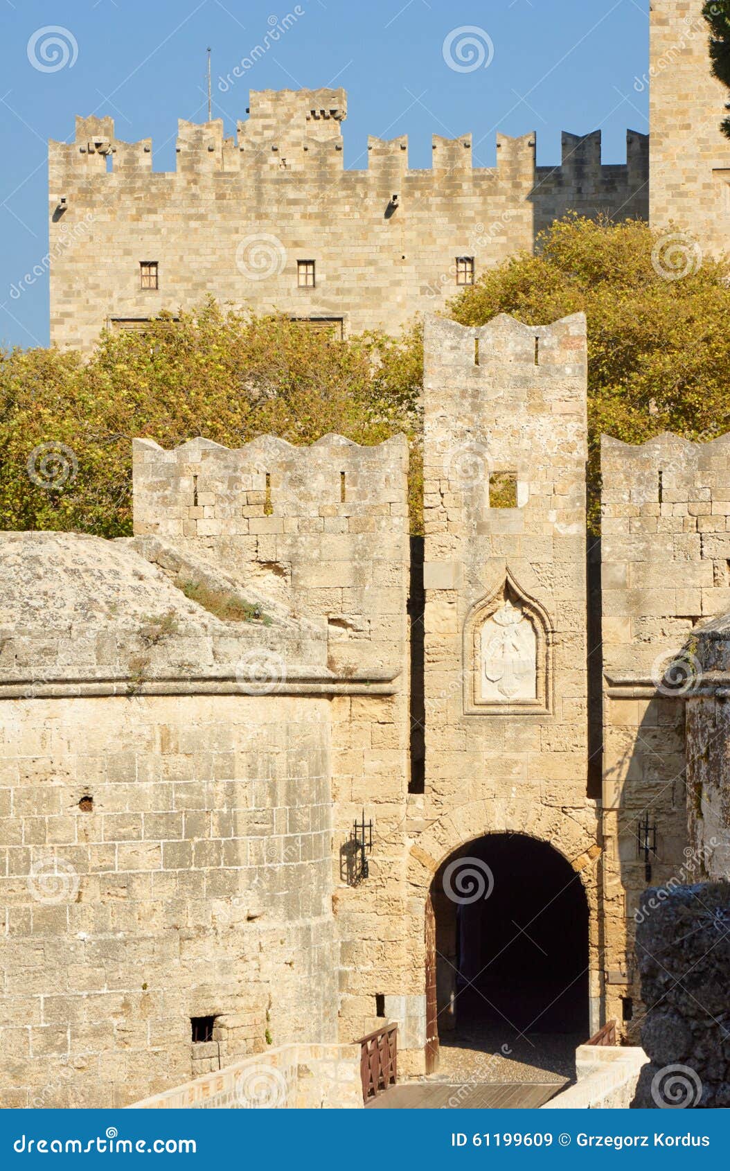 The Gate of the Medieval Castle of the Knights Stock Image - Image of ...