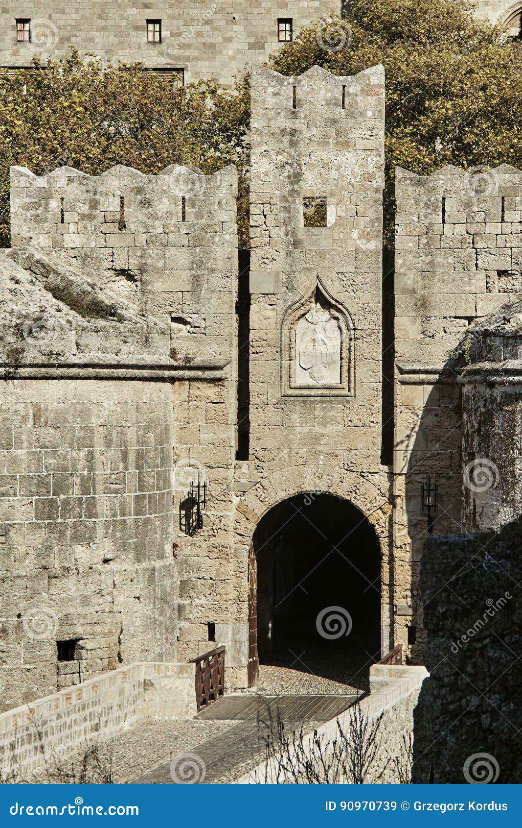 The Gate of the Medieval Castle of the Knights Stock Image - Image of ...