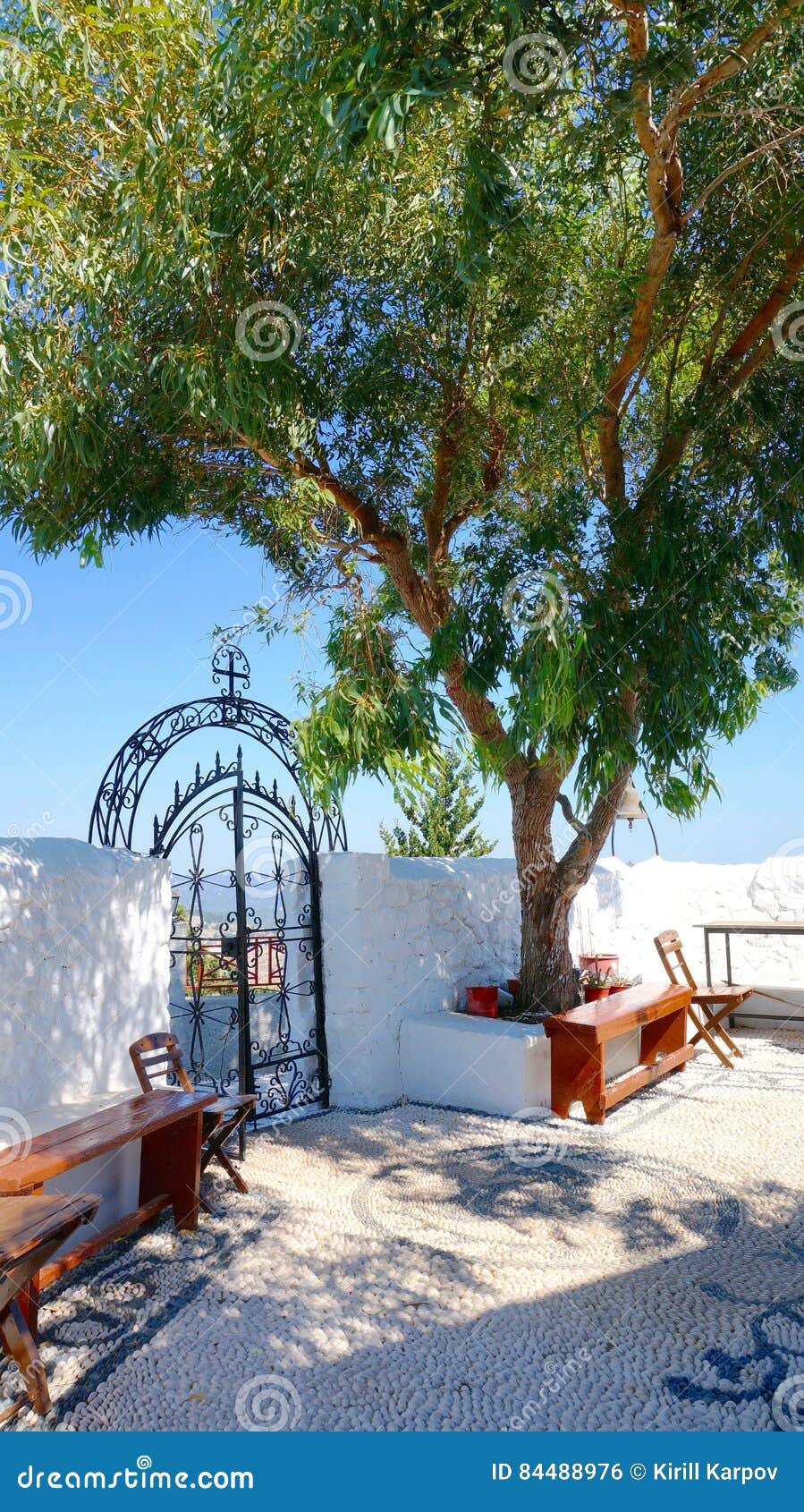 Gate Monastery Trees Rodes Island Stock Photo - Image of rodes, famous ...