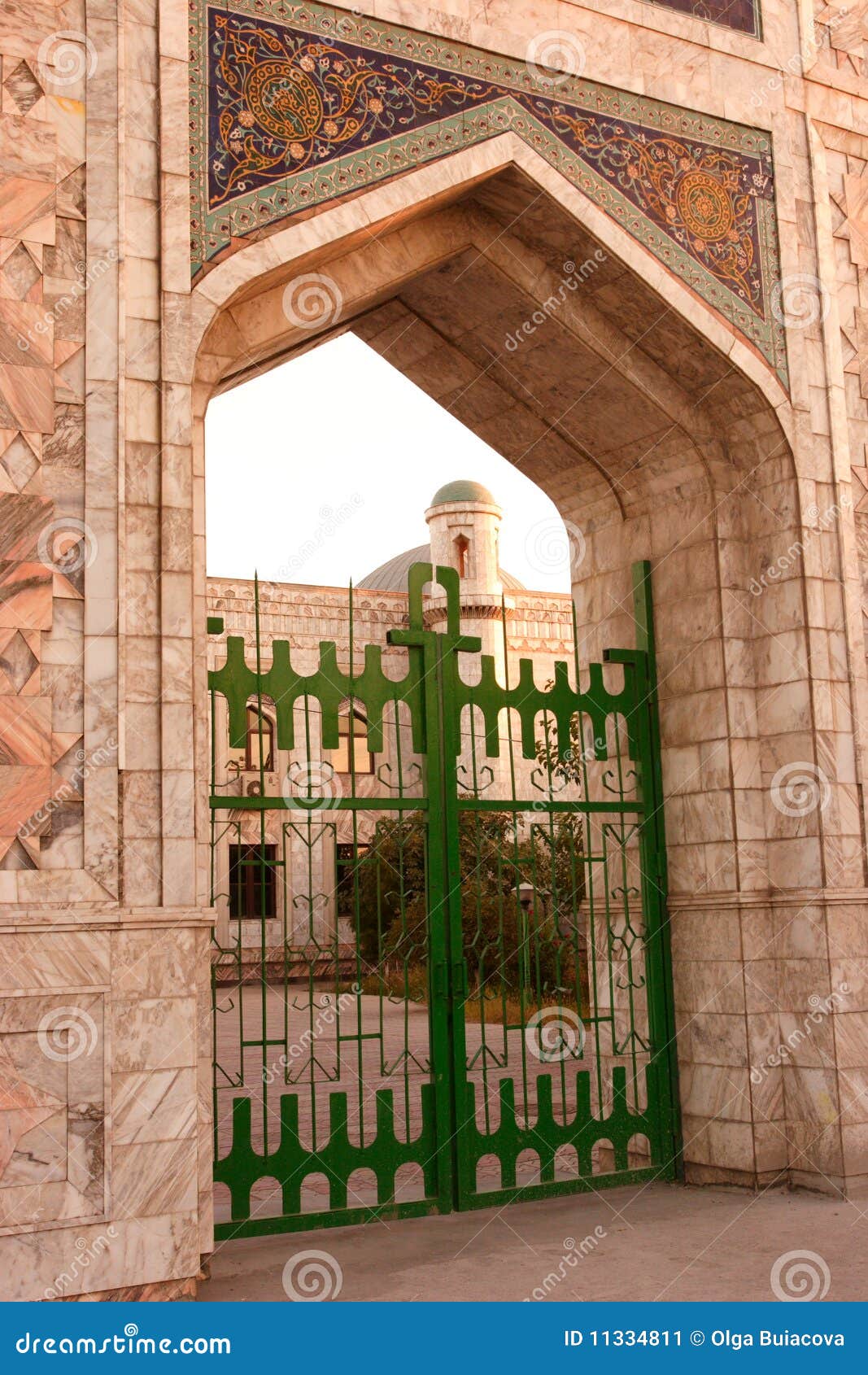 Gate into mosque. stock image. Image of architecture - 11334811