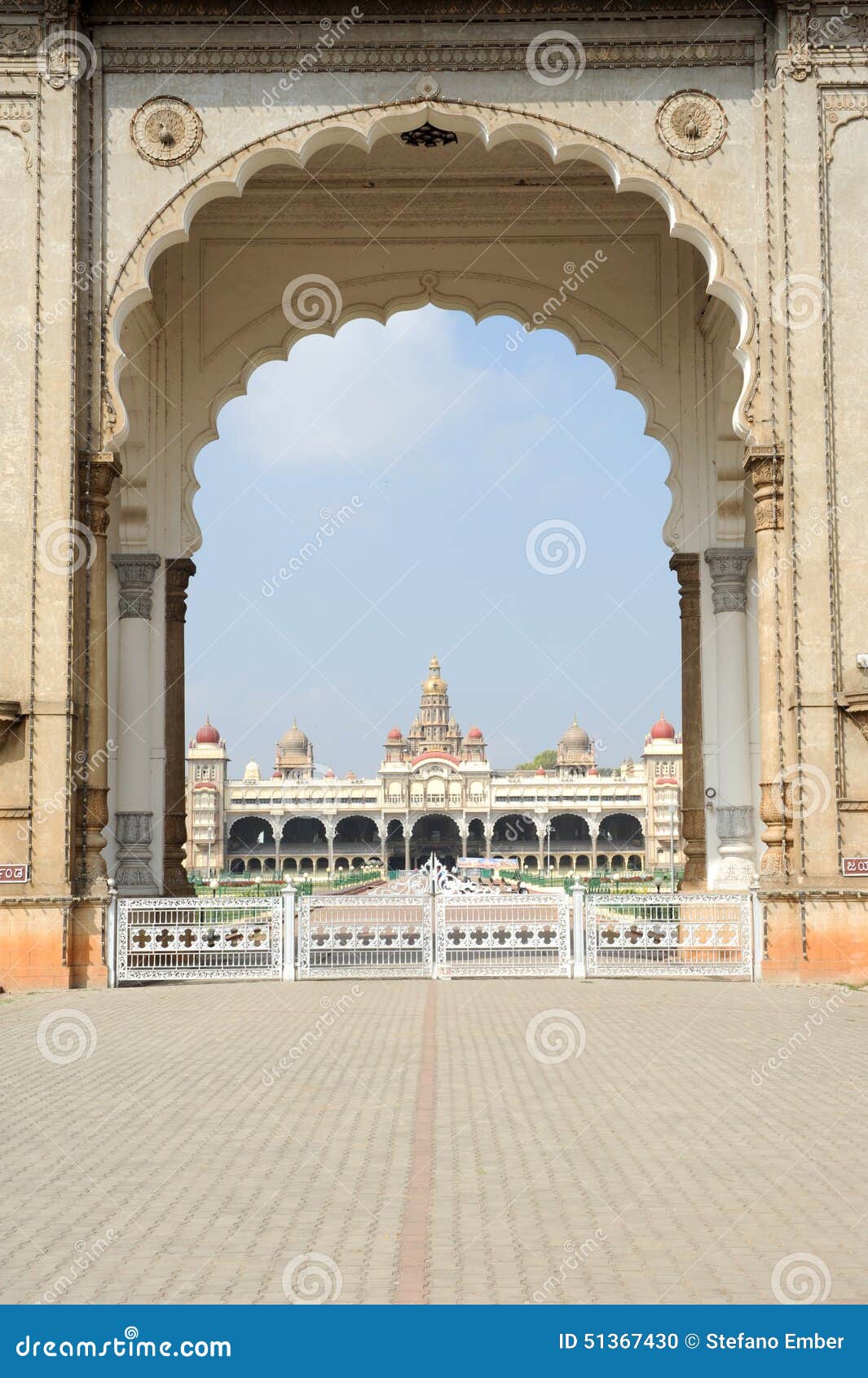 Gate of the Mysore Palace stock photo. Image of gate - 51367430