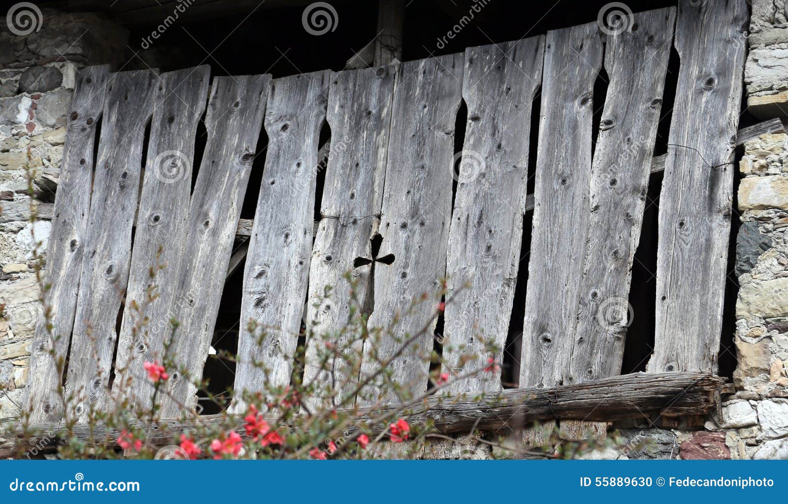 Gate of an Old Barn with the Symbol of the Cross Stock Photo - Image of ...