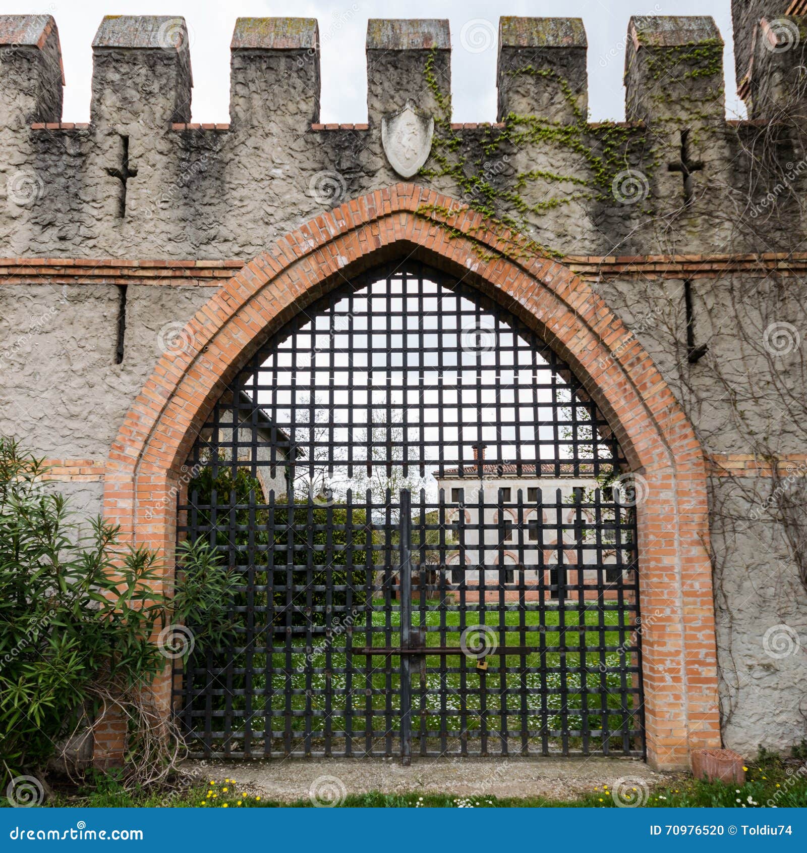 Gate of an Old Medieval Castle. Stock Photo - Image of crenellation ...