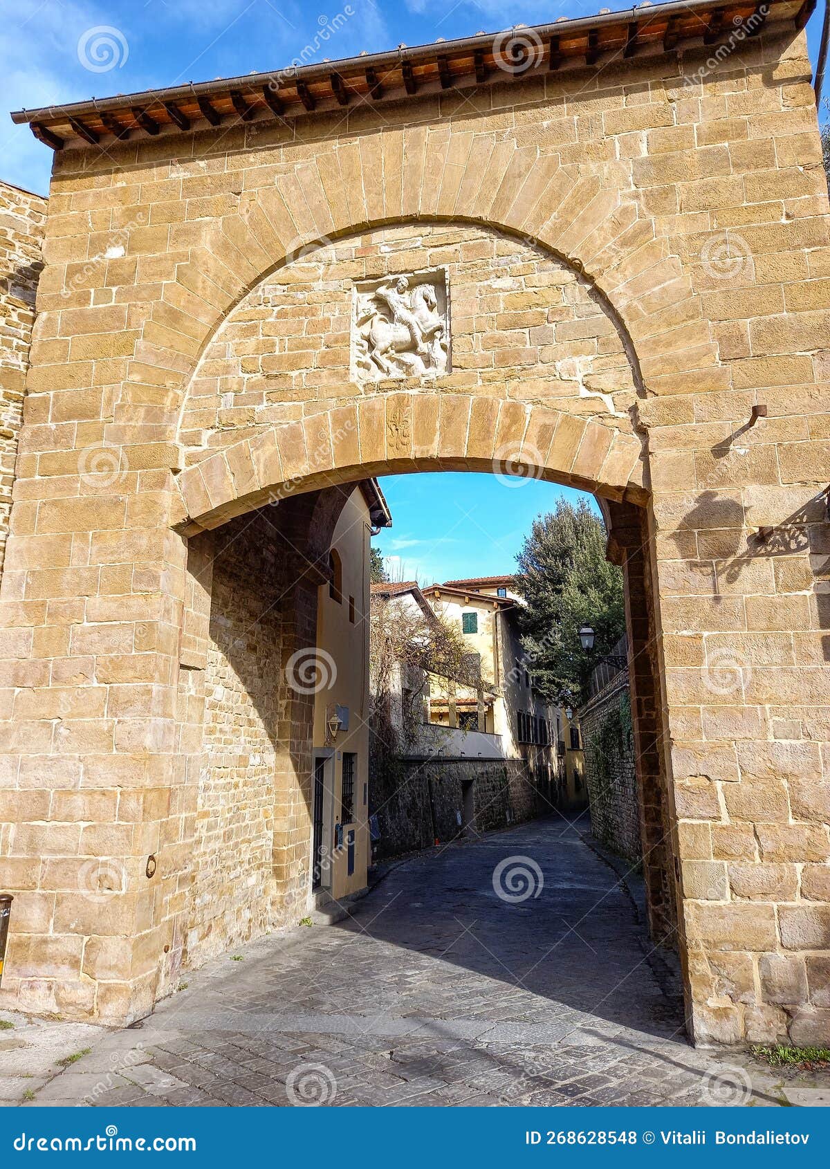 The Gate of the Old Street in Florence Stock Photo - Image of european ...