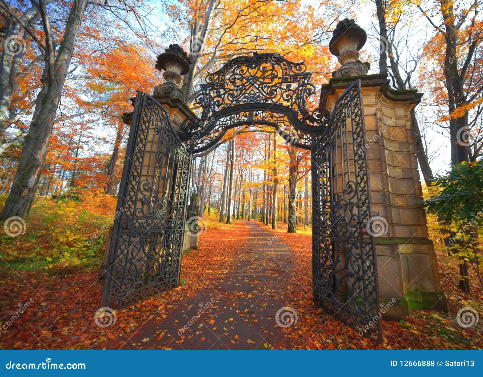 Gate in Park stock photo. Image of crown, nature, fairytale - 12666888
