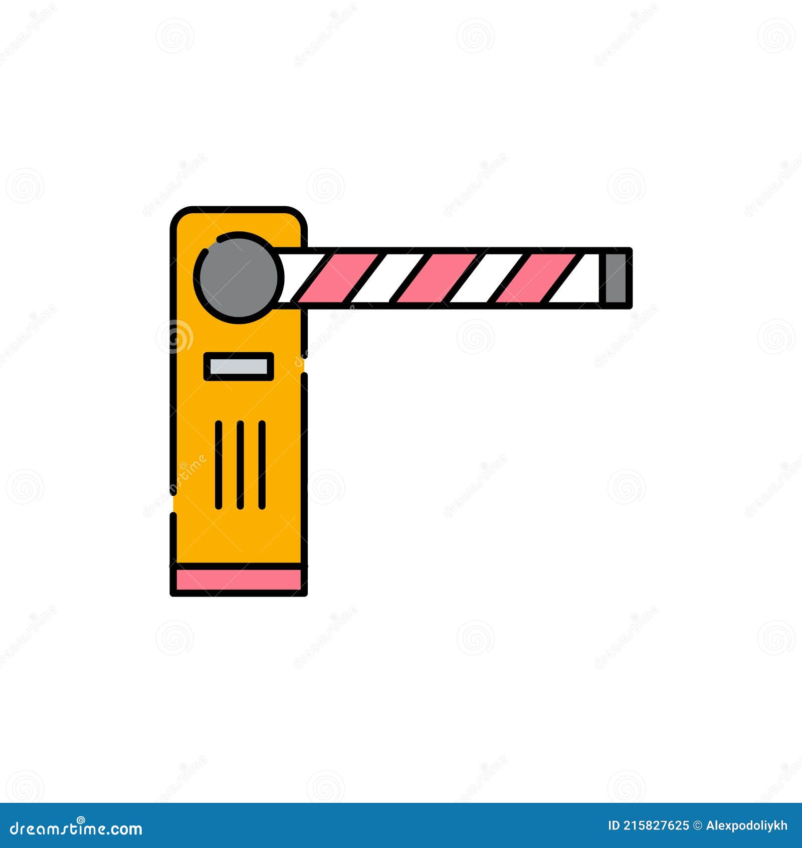 Gate Pass The Car Olor Line Icon Pictogram For Web Page Mobile App Promo Stock Vector