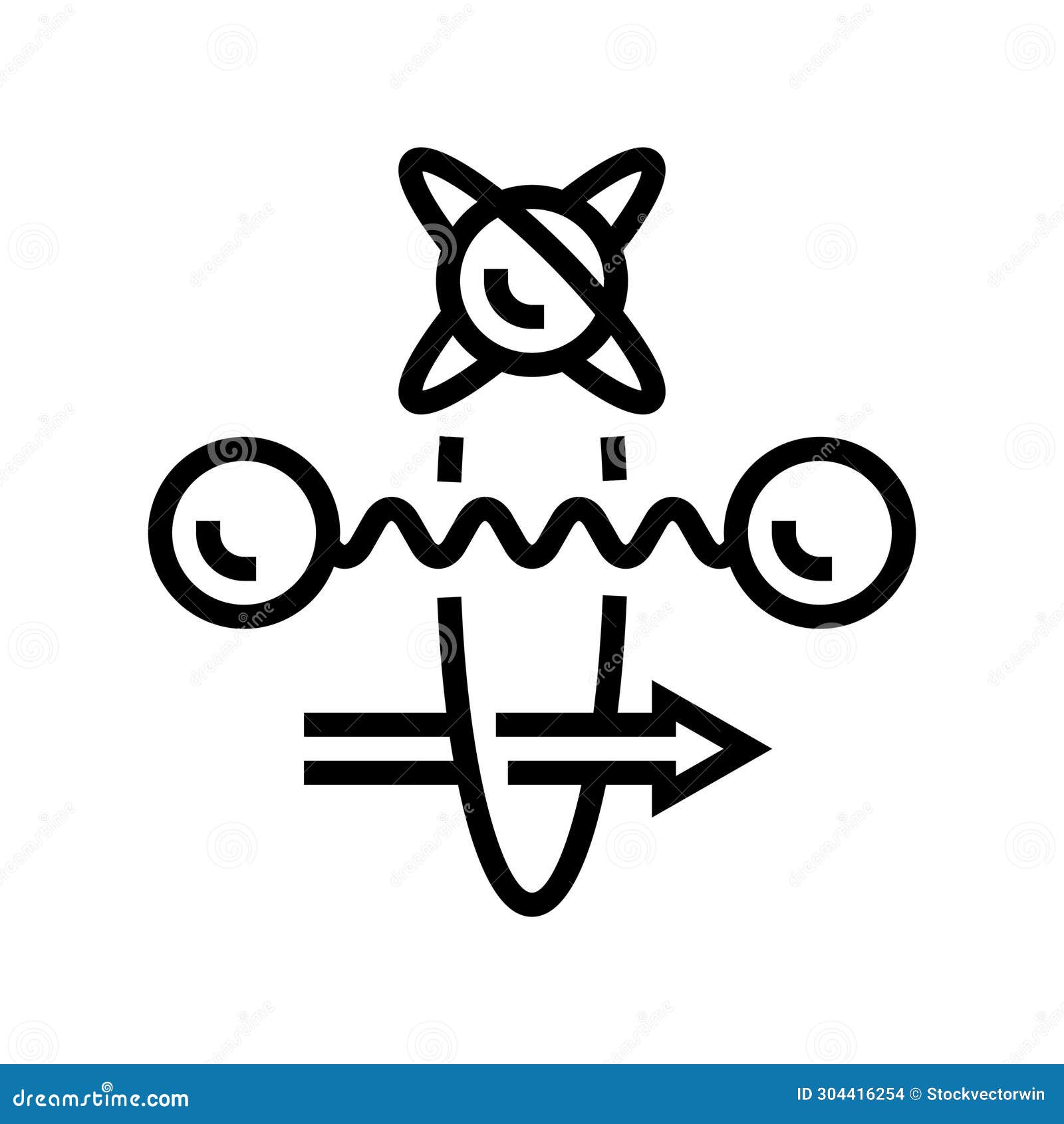 Gate Quantum Technology Line Icon Vector Illustration Stock ...