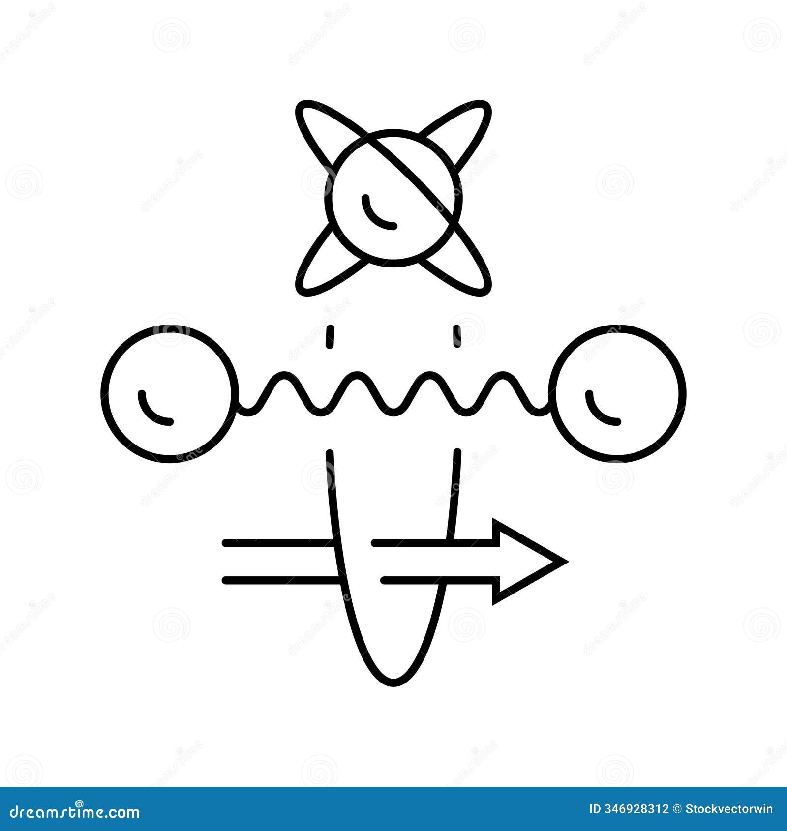 Gate Quantum Technology Line Icon Vector Illustration Stock ...