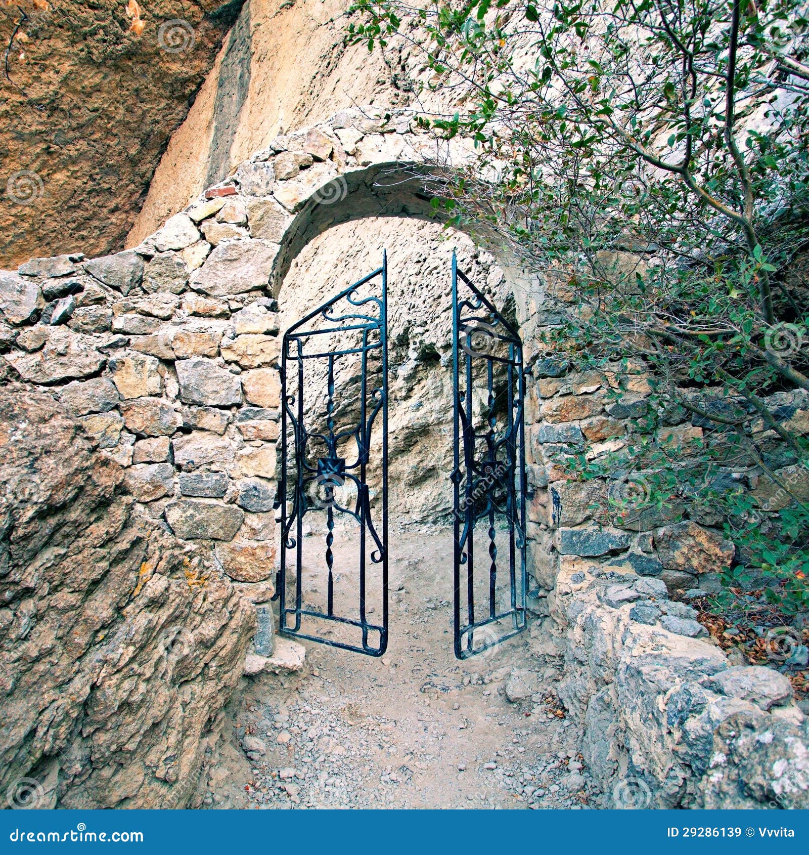 Gate in rock stock image. Image of entry, gate, exit - 29286139