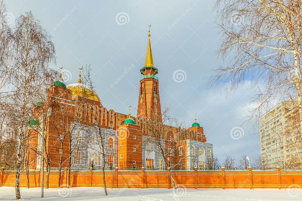 The Gate of the Samara Cathedral Mosque. Winter Editorial Stock Image ...