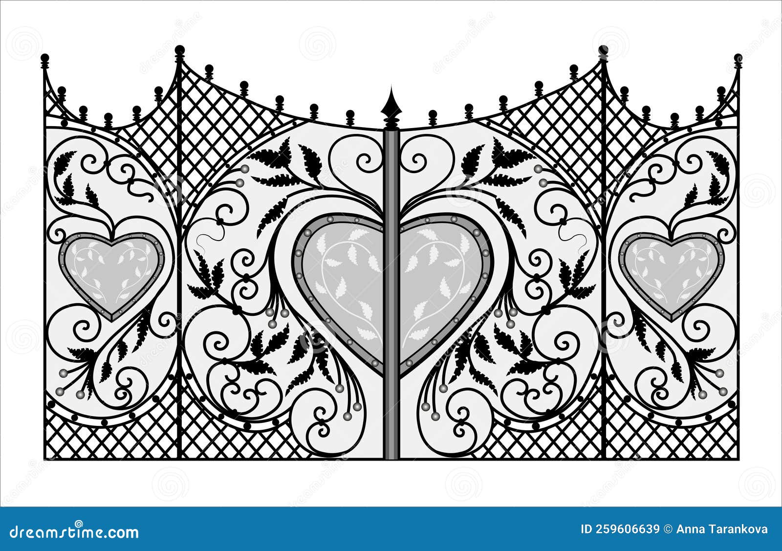 Gate Sketch, Forged Metal Elements. Artistic Forging.vector ...