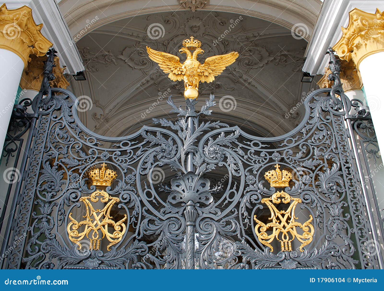 Gate of the State Hermitage Museum Stock Photo - Image of closed ...