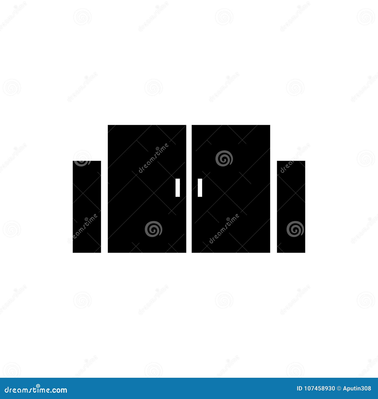 Gate with Stone Pillars Icon Vector Stock Vector - Illustration of city ...