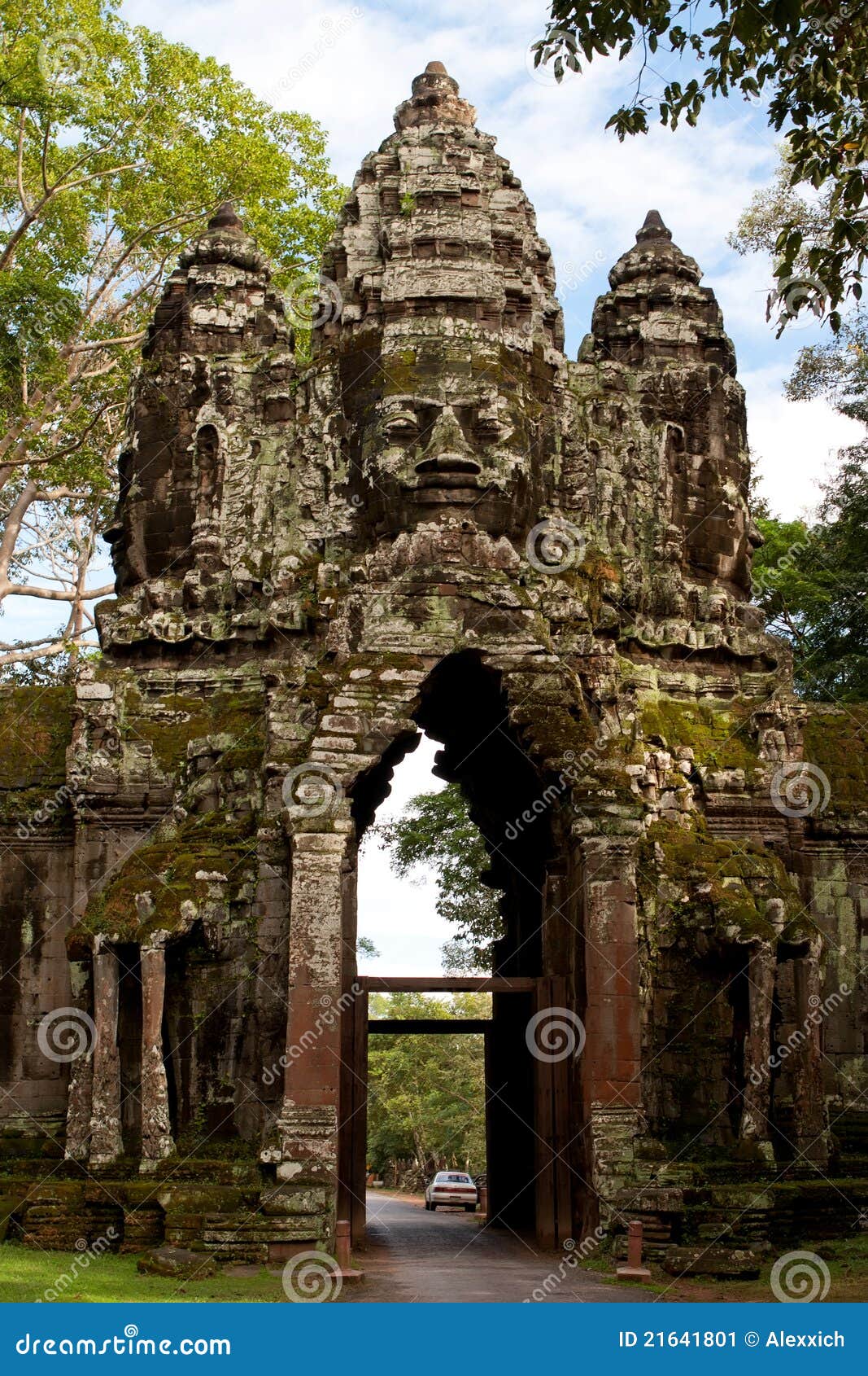 Gate To Angkor Thom. Angkor, Cambodia Stock Image - Image of exterior ...