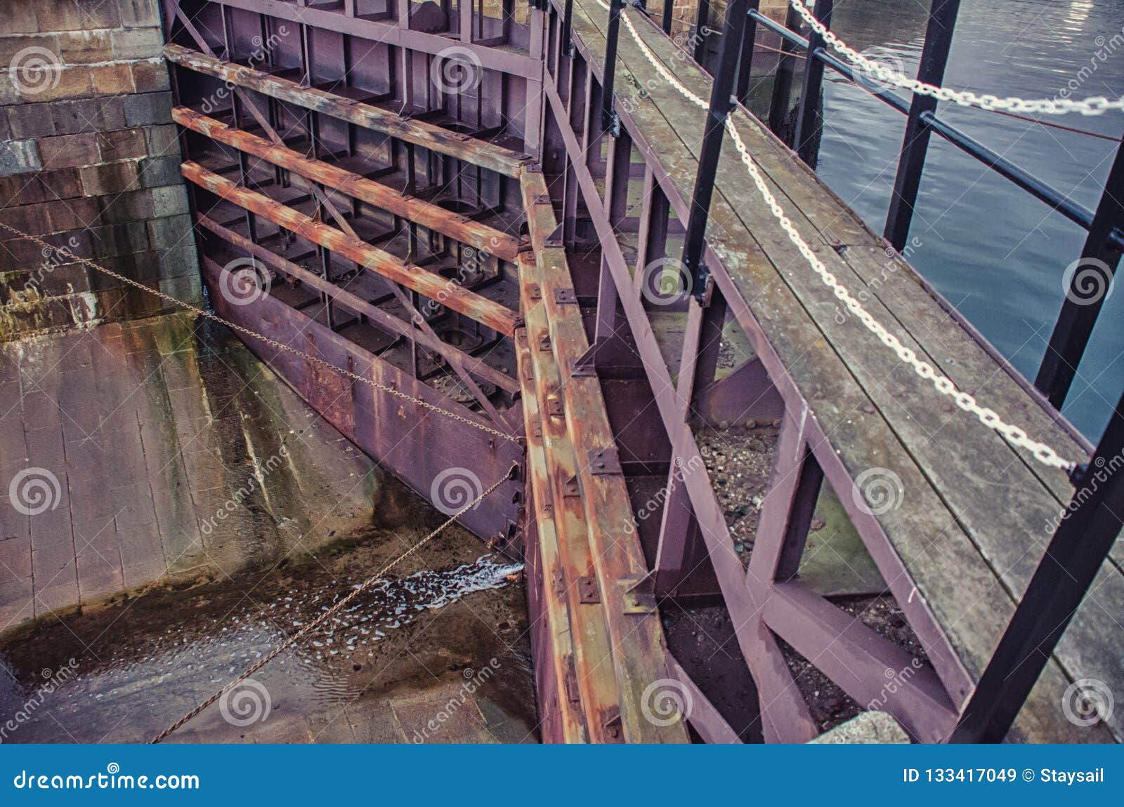 The Gate To the Dry Dock. Sealed Bulkhead Stock Image - Image of level ...