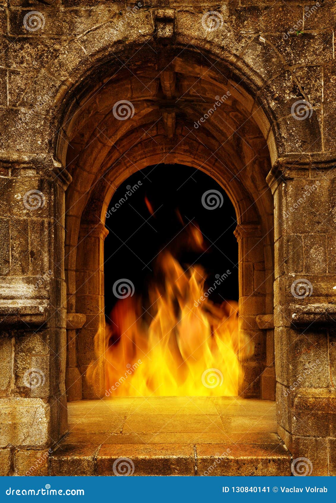 Gate to hell. stock image. Image of ancient, gothic - 130840141