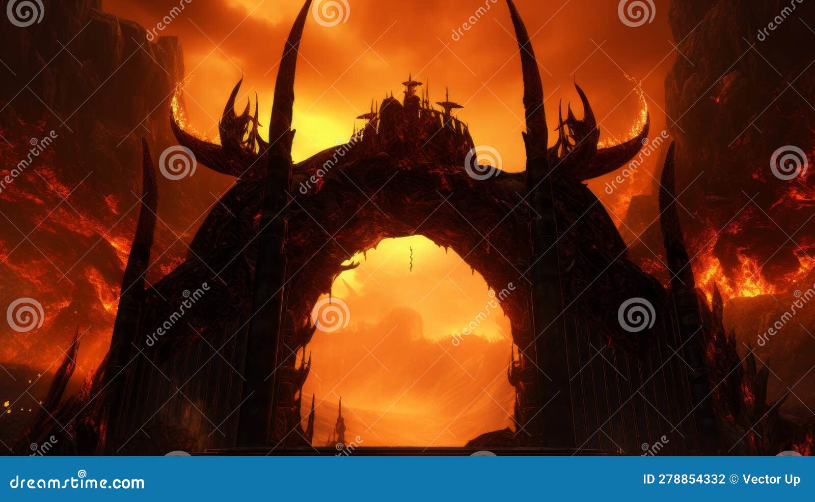 Gate To Hell. Generative AI Stock Illustration - Illustration of death ...