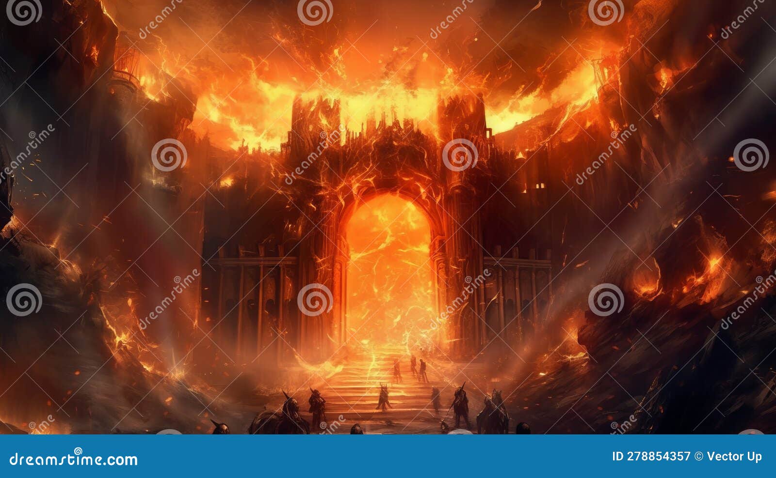 Gate To Hell. Generative AI Stock Illustration - Illustration of life ...