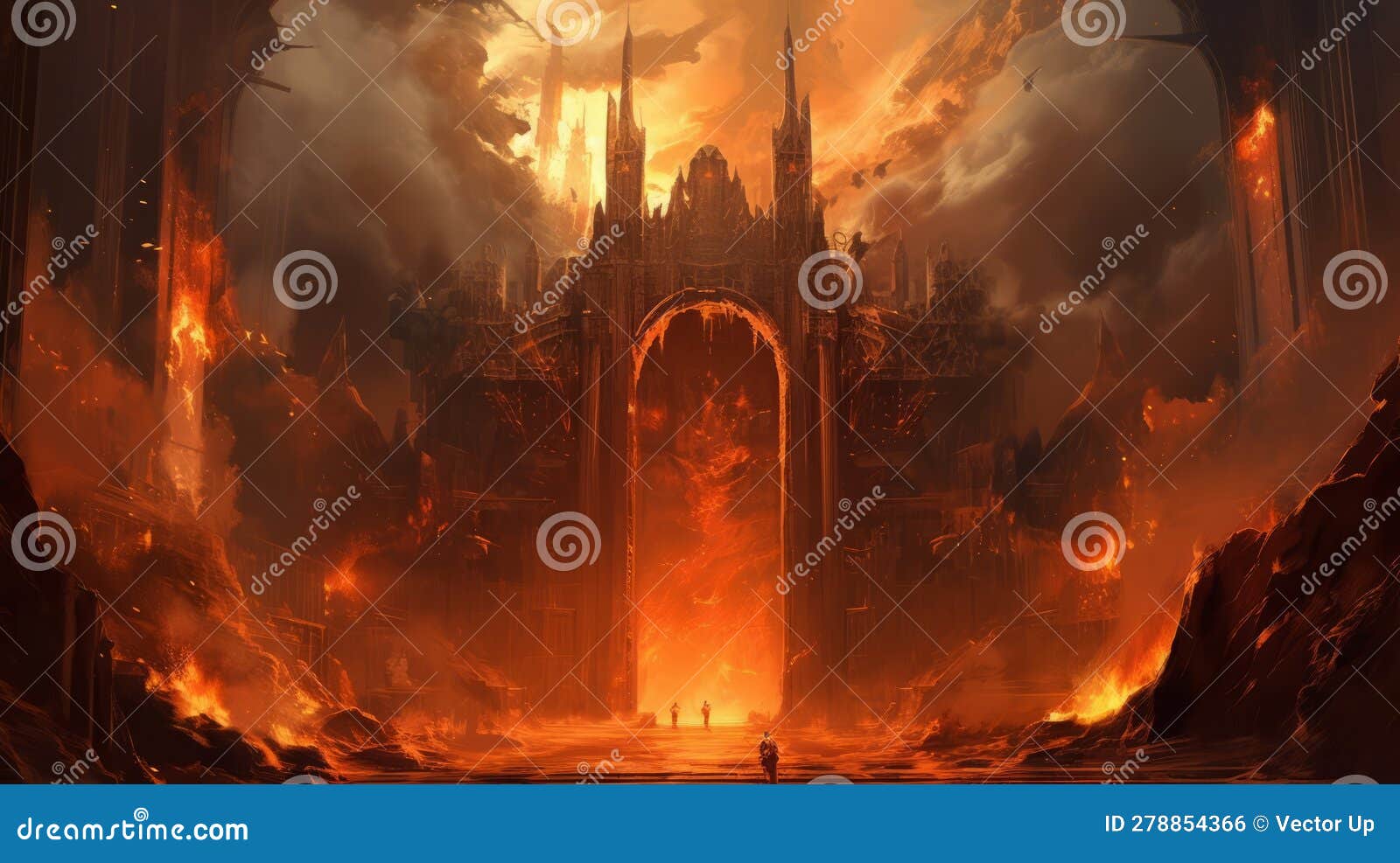 Gate To Hell. Generative AI Stock Illustration - Illustration of ...