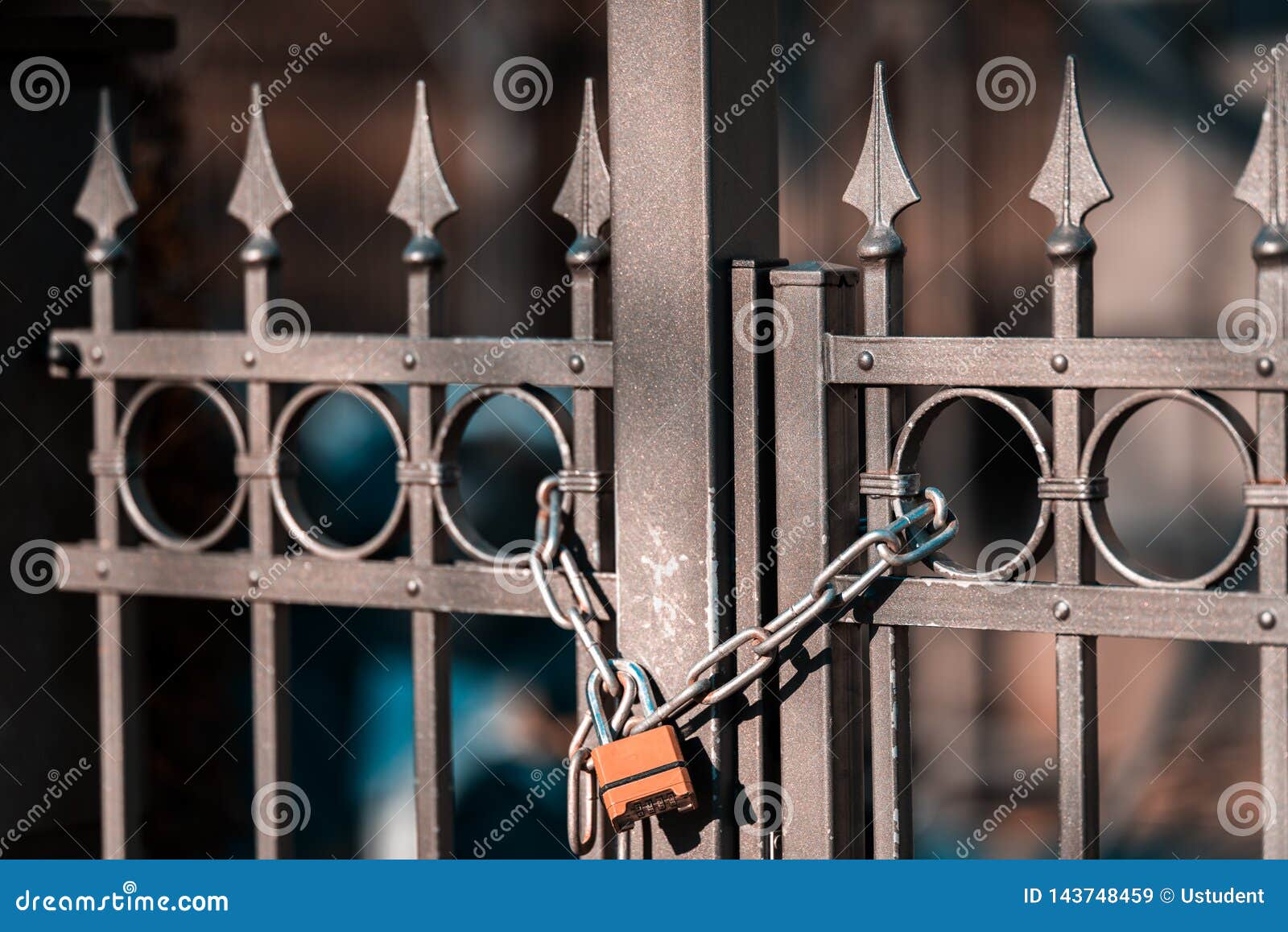 Gate To the Lock with a Chain Stock Image - Image of jail, rusty: 143748459