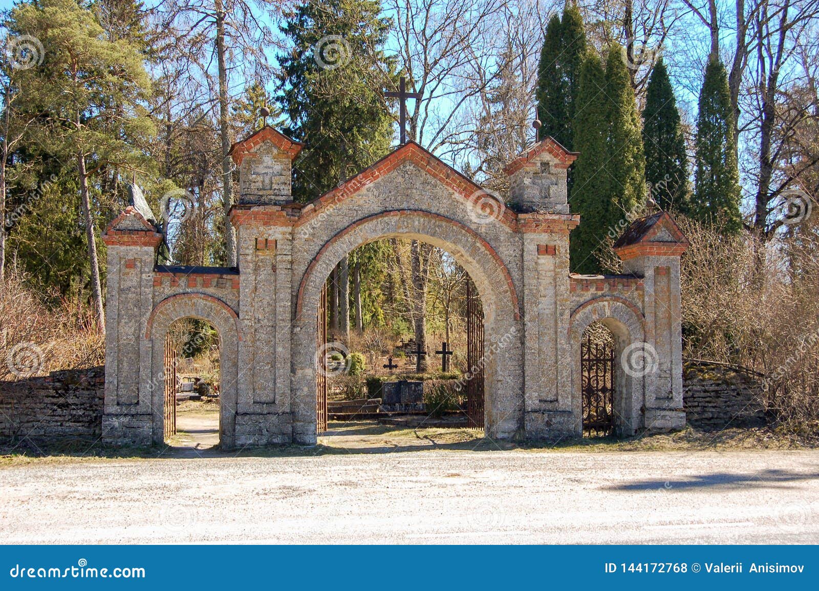 The Gate To the Old Rural Cemetery in Estonia Stock Photo - Image of ...