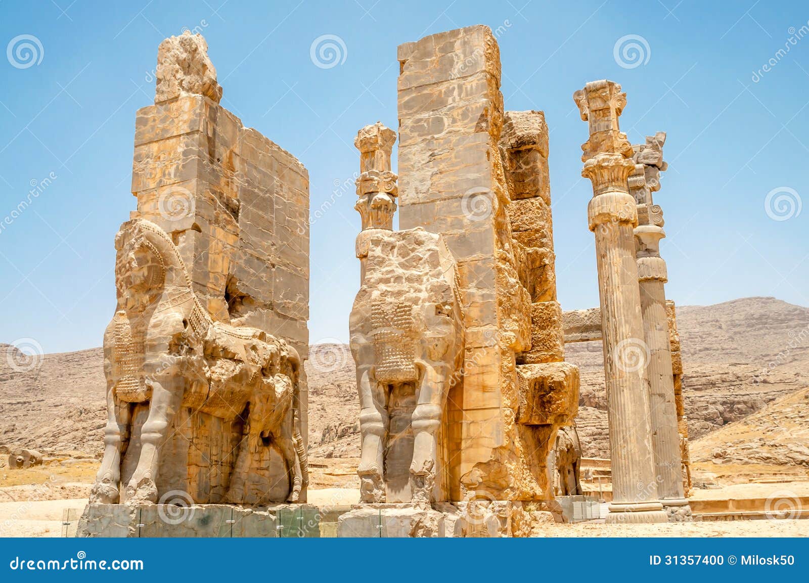 Gate to Persepolis stock photo. Image of iran, relief - 31357400