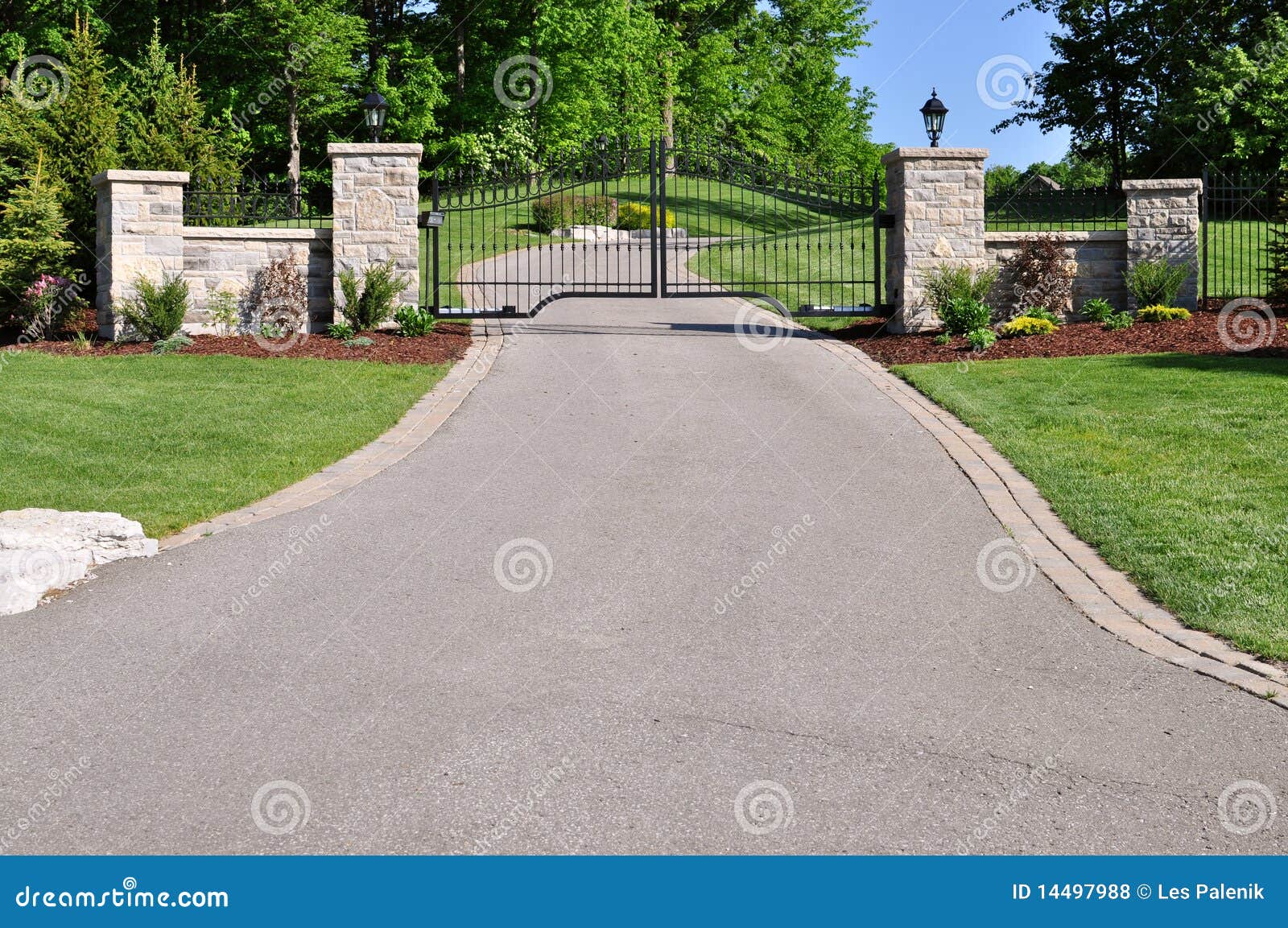 Gate to private estate stock photo. Image of shrub, private - 14497988