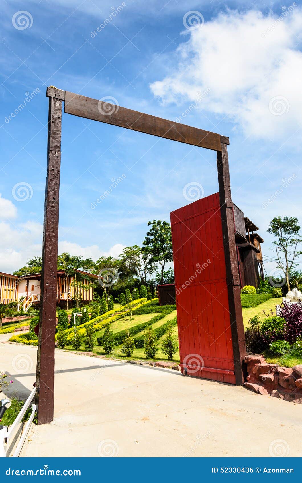 Gate to the resort stock photo. Image of nature, farmland - 52330436