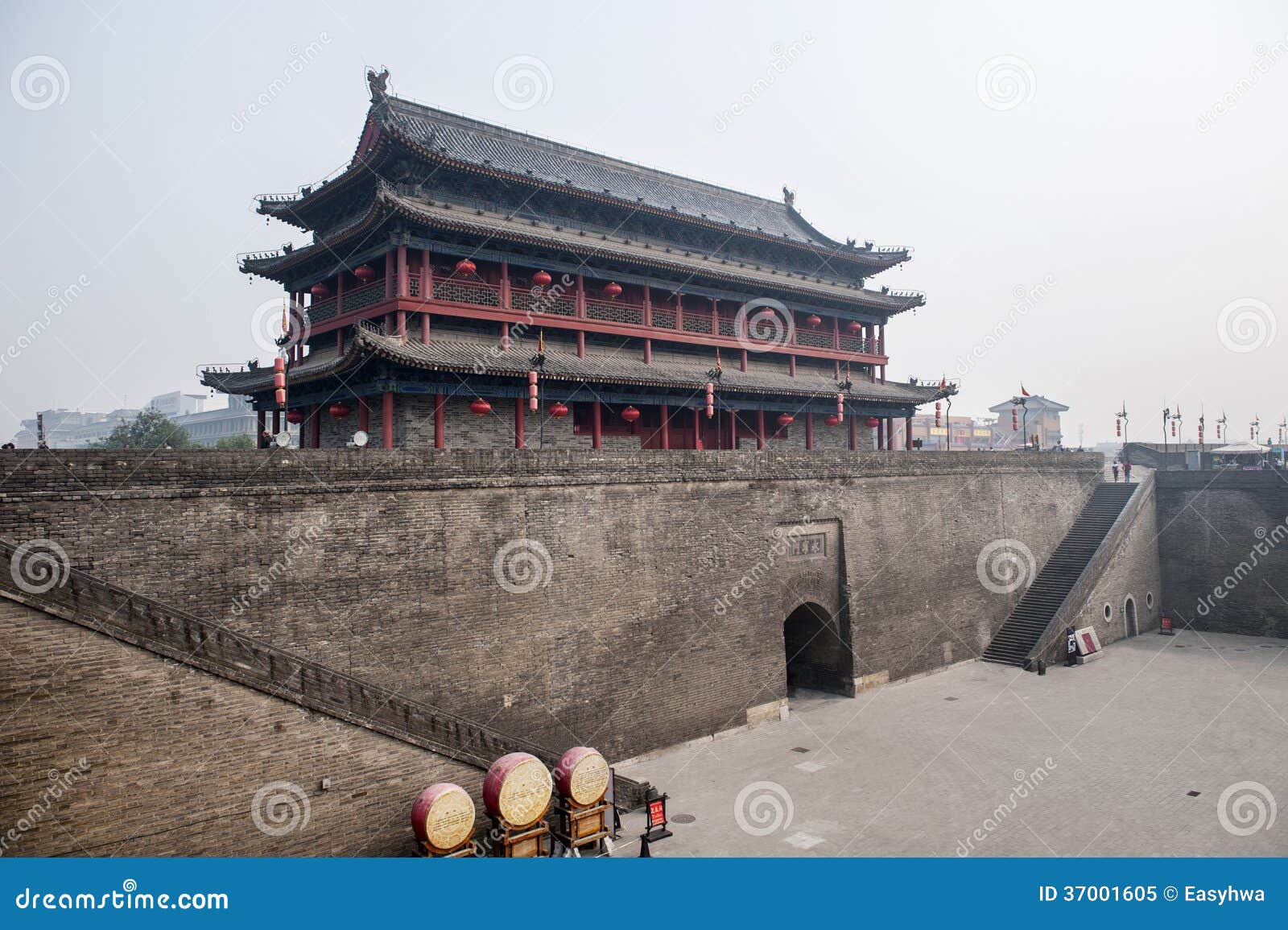 Gate Tower of Xian City Wall Editorial Image - Image of east, shanxi ...
