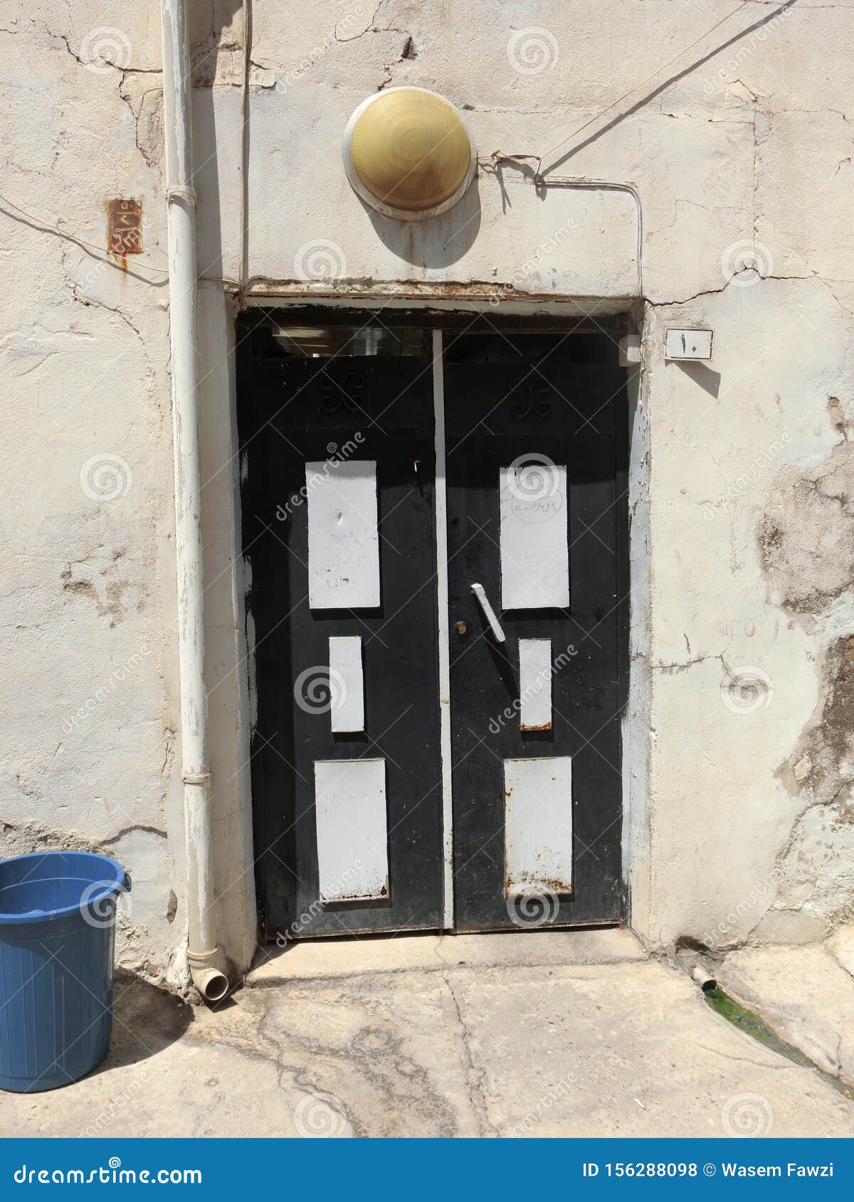 Gate Type Door with Doorbell Stock Photo - Image of electric, pipe ...