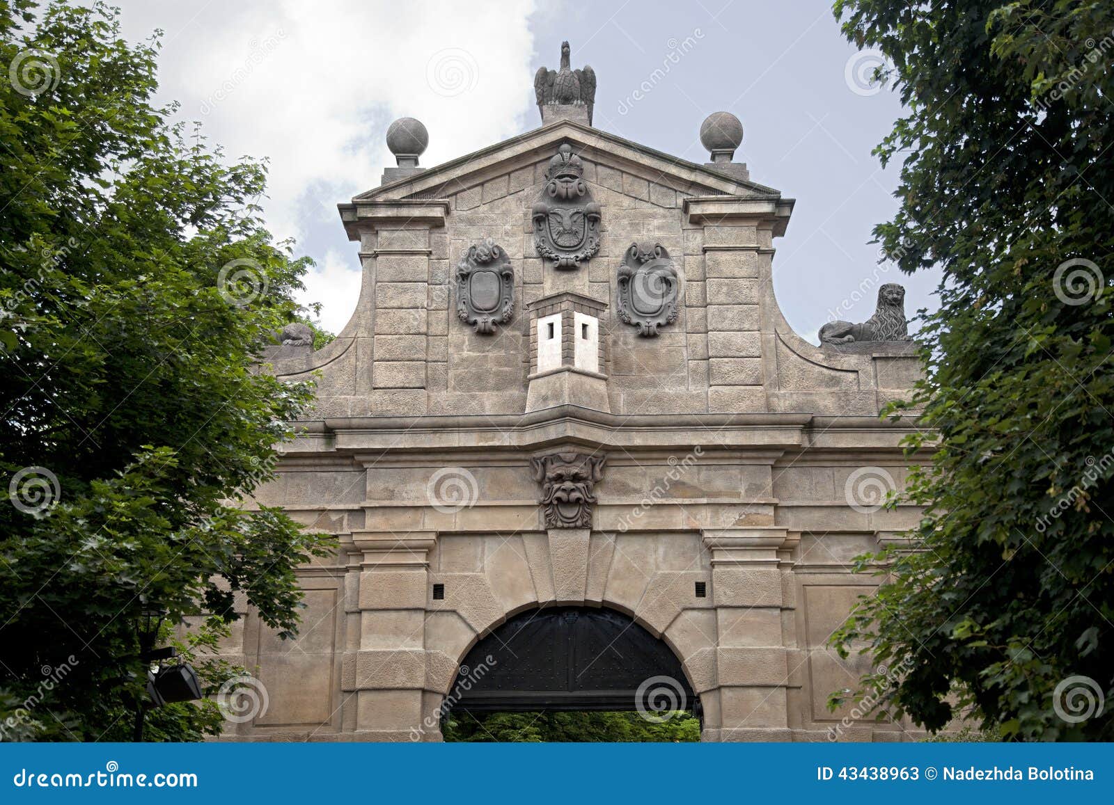 Gate in Vysehrad, Prague, Czech Republic Stock Image - Image of ...