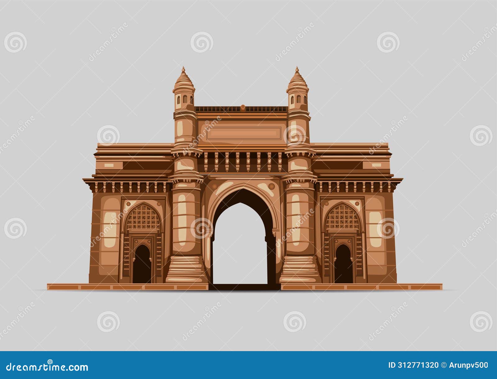 Gate Way of India Mumbai. Abstract Vector Illustration Stock Vector ...