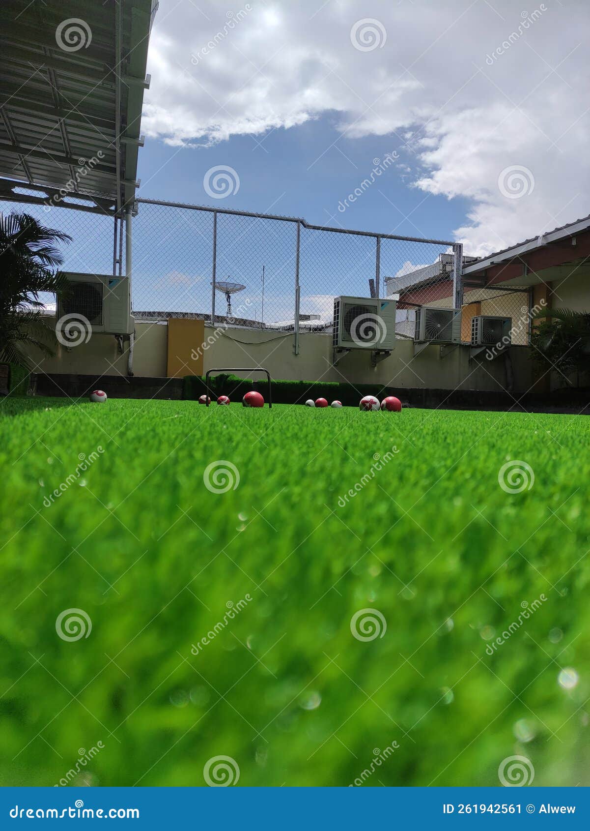 Gateball at rooftop stock image. Image of play, morning - 261942561