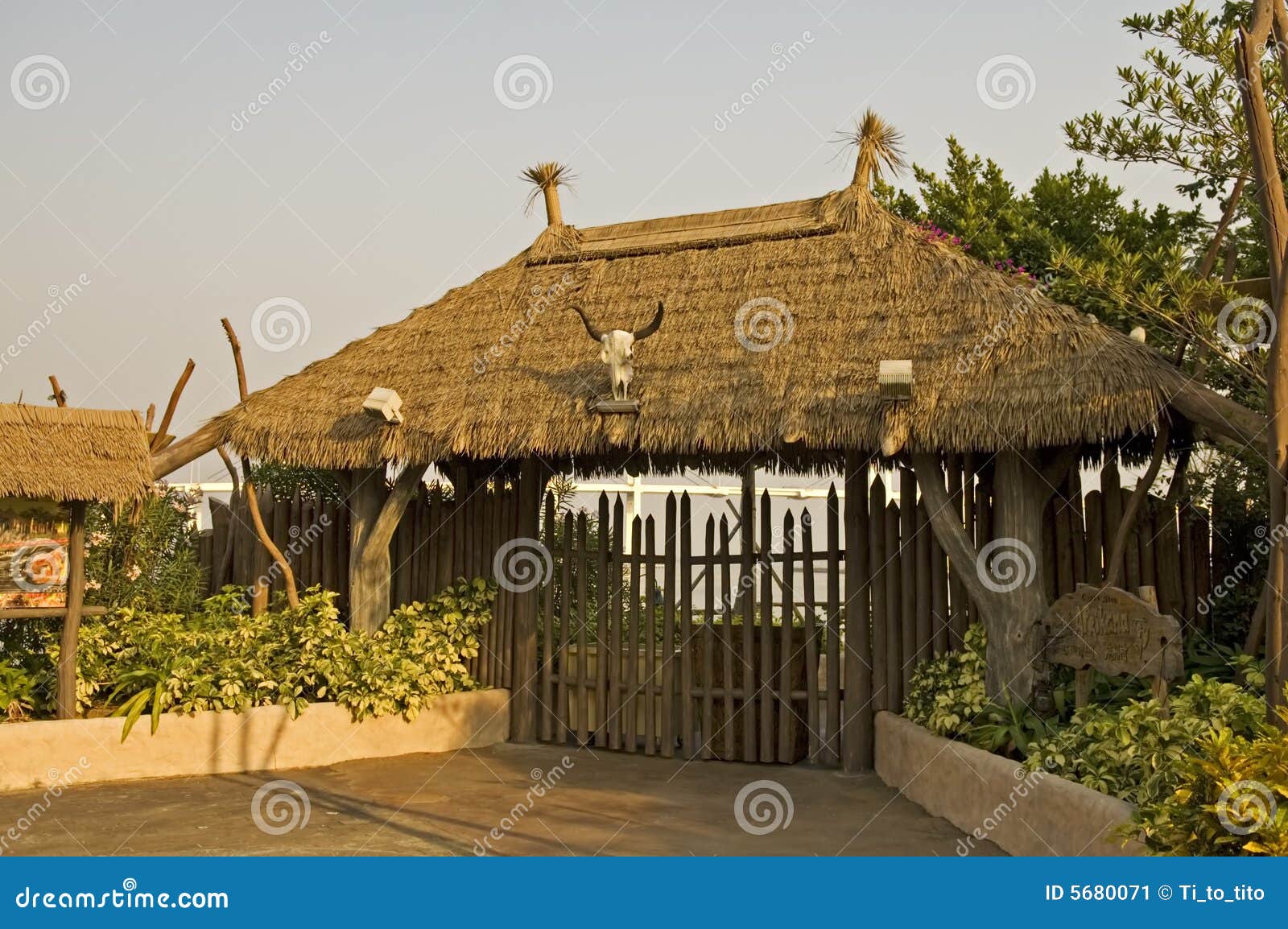 Thatch Roof Made From Dried Palm Leaves Took From Below And Inside The ...