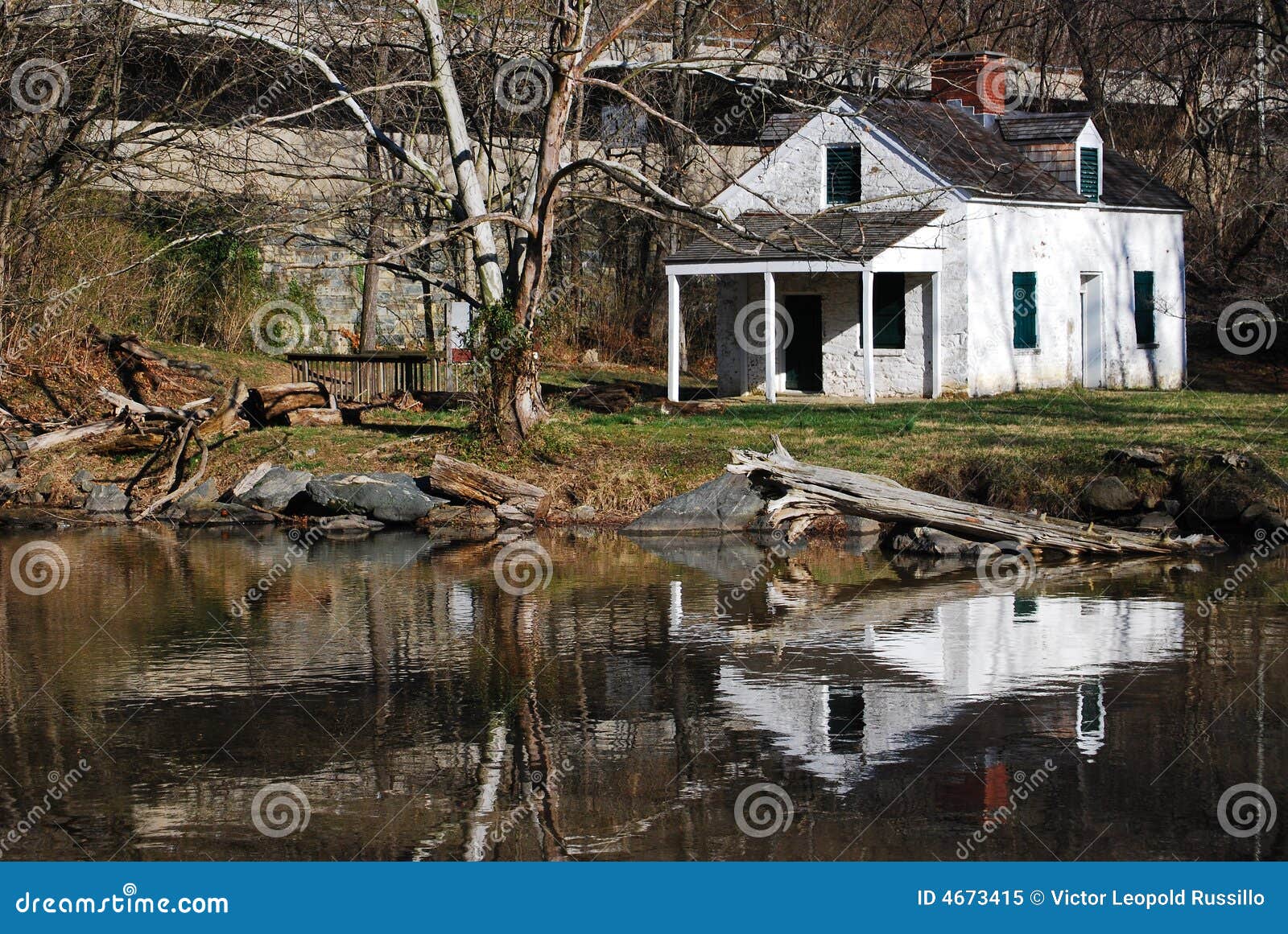 Gatehouse at a Lock on the C&O Canal Stock Image - Image of industry ...