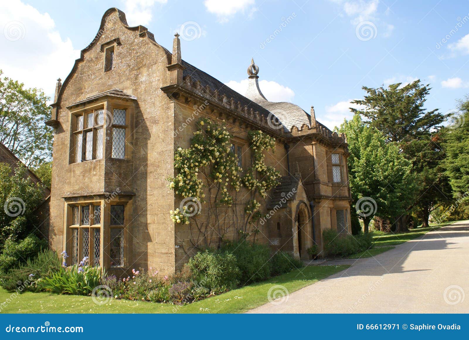 Gatehouse stock image. Image of entrance, ornate, windows - 66612971