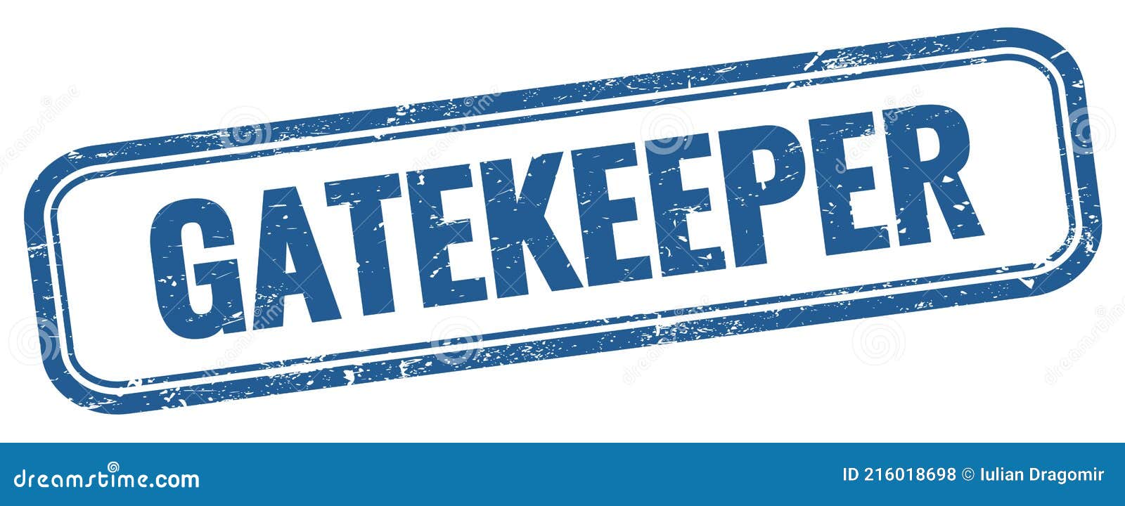 GATEKEEPER Text on Blue Grungy Vintage Stamp Stock Illustration ...