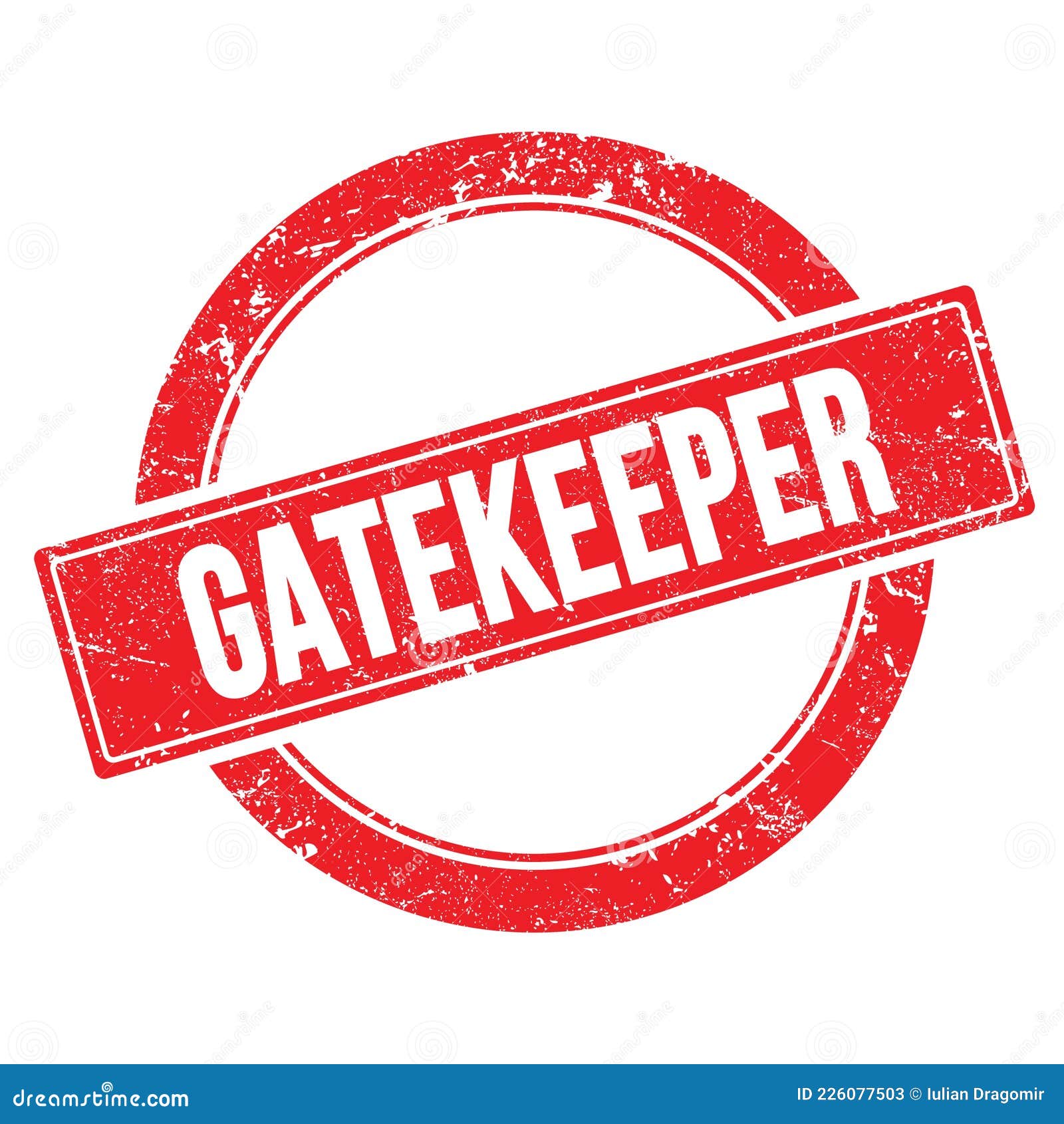 GATEKEEPER Text on Red Grungy Round Stamp Stock Illustration ...