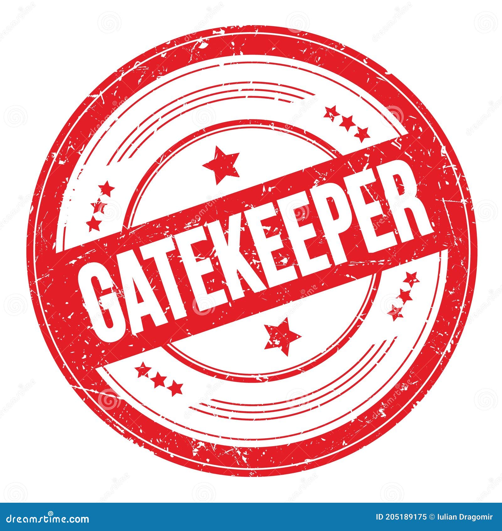 GATEKEEPER Text on Red Round Grungy Stamp Stock Illustration ...