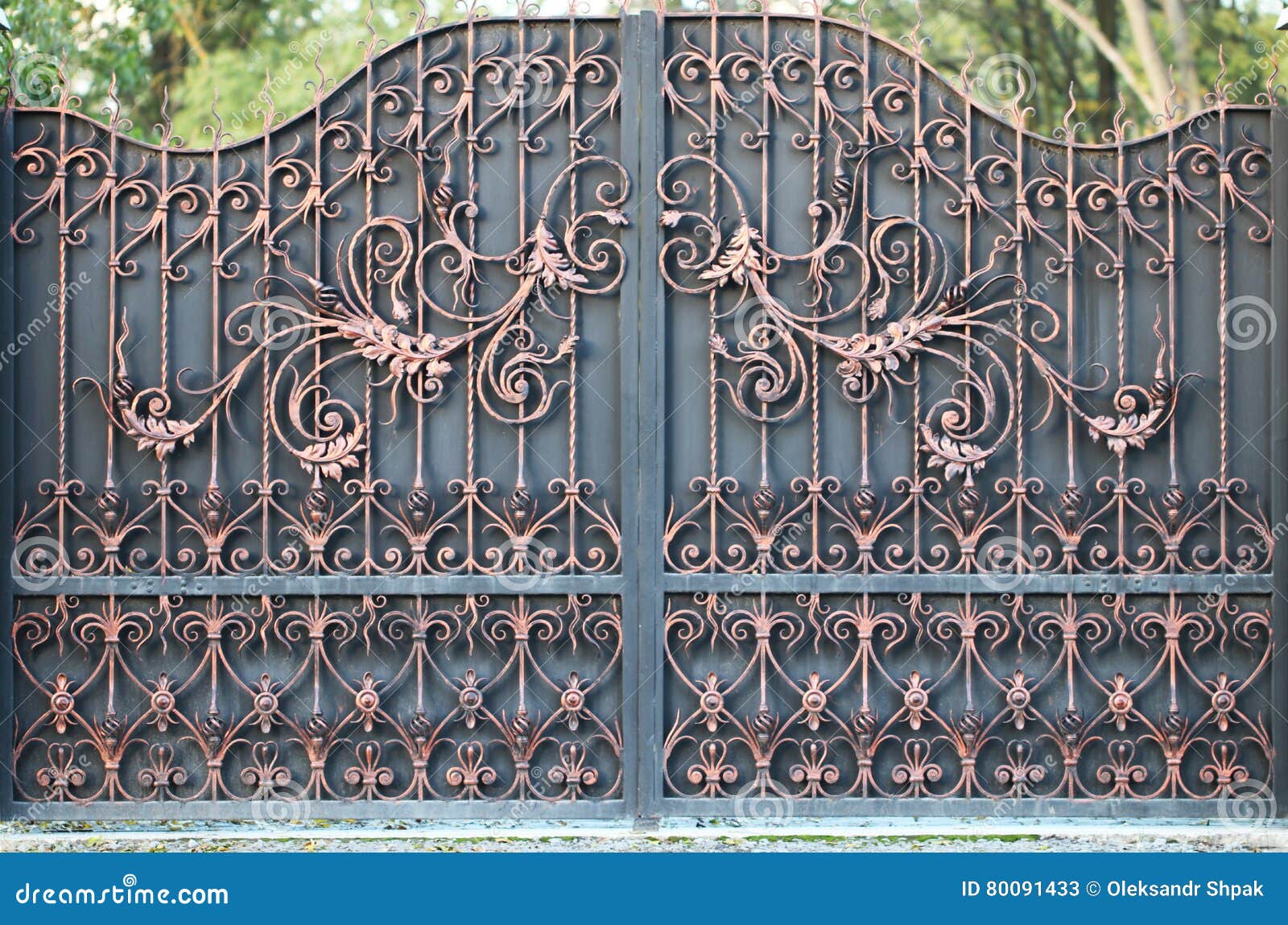 Gates into the Courtyard, Gate View from the Street Stock Image - Image ...